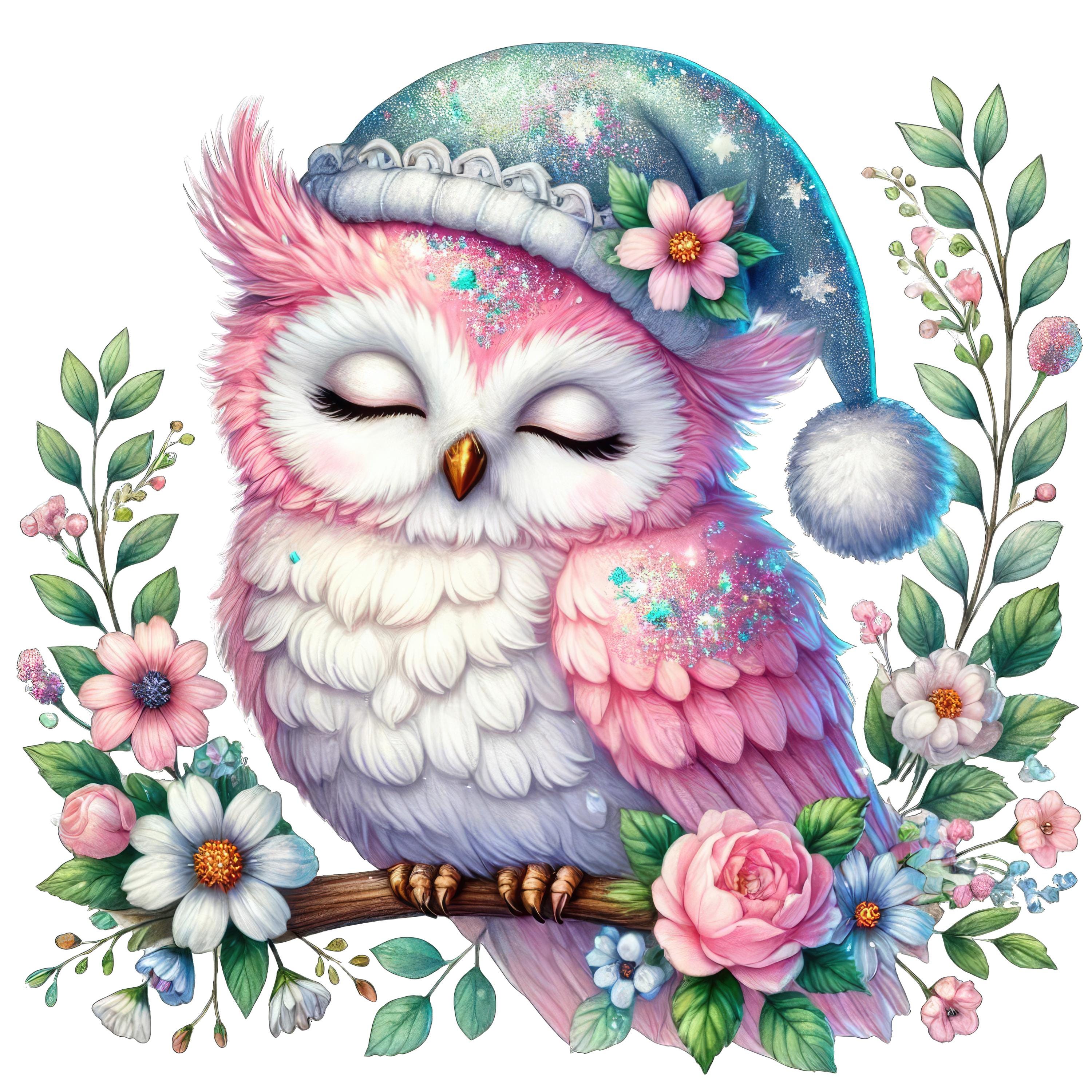 Sleepy Owl Clipart, Cute Owl Clipart, Watercolour Owl Clipart, Owls ...