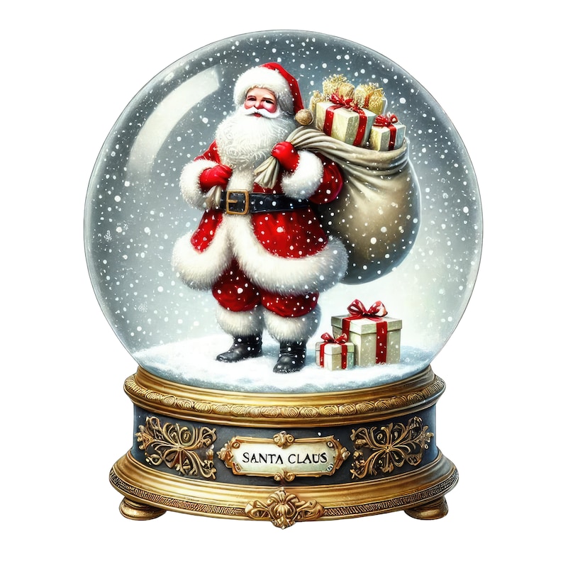 Christmas Snow Globe Clipart PNG Bundle, 22 Holiday Winter Globe Scenes ...