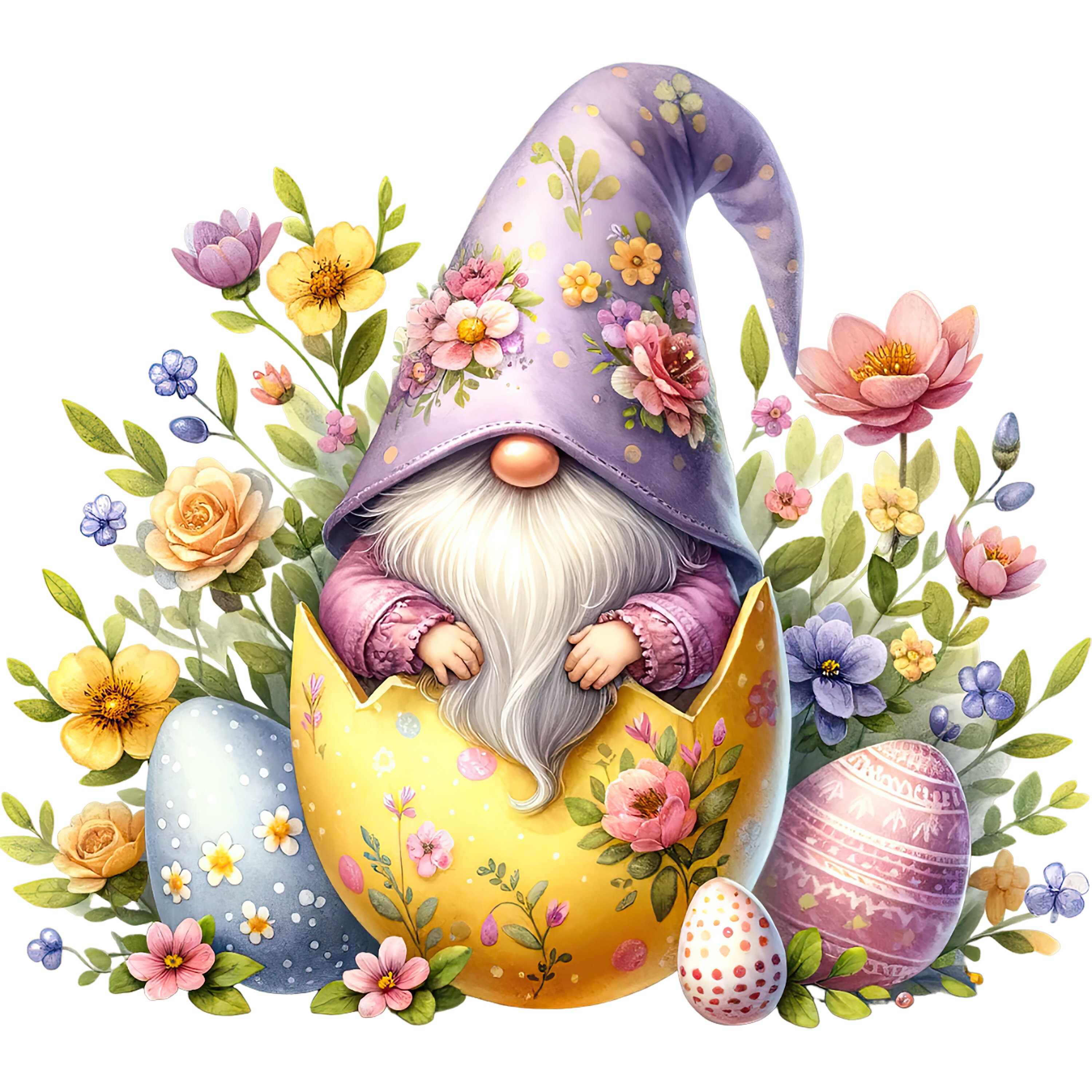 Easter Gnome Clipart Bundle, Easter Gnome, Garden Clipart, Easter Eggs ...