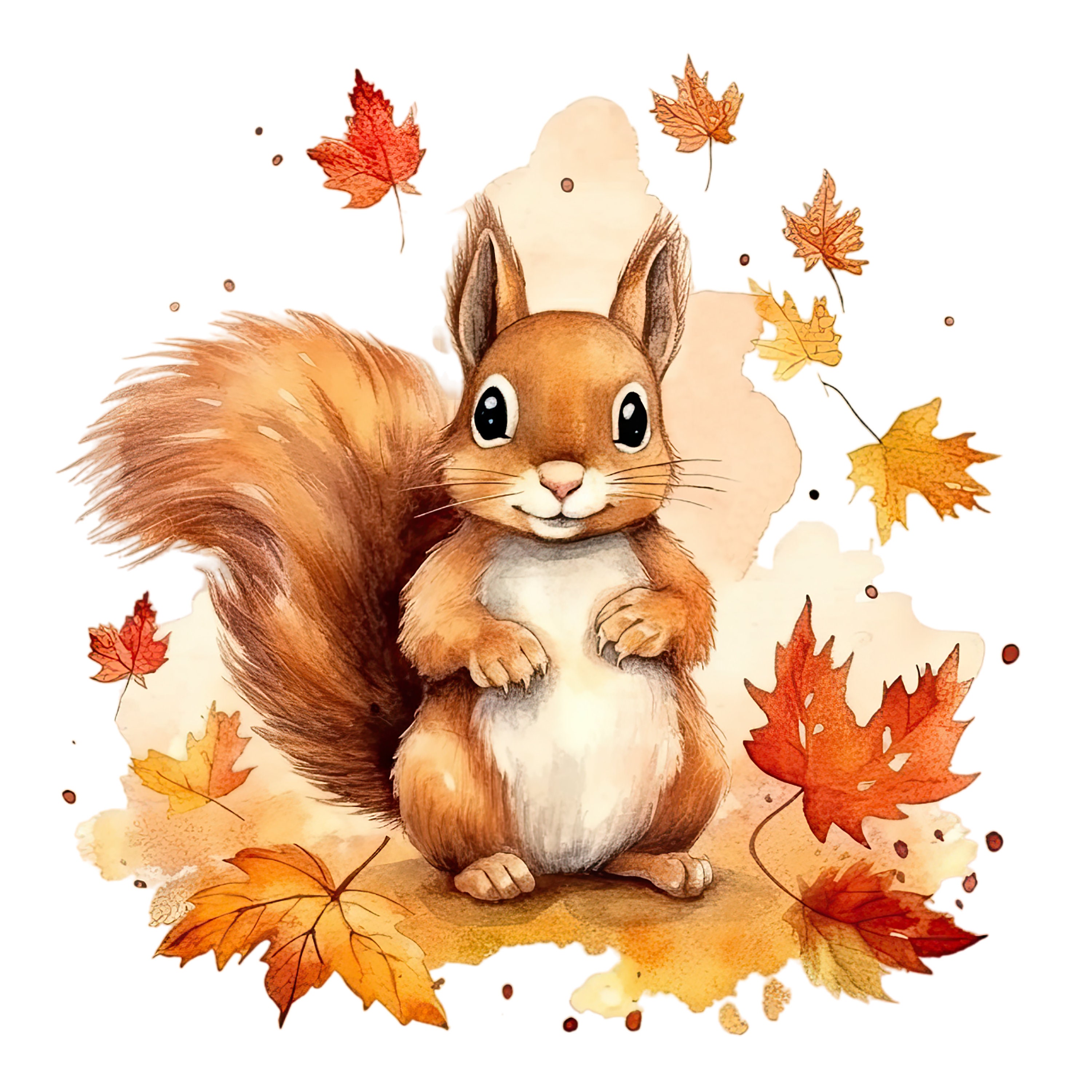 Watercolor Autumn Animal Clipart,fall Animal Clipart,watercolor Animal ...