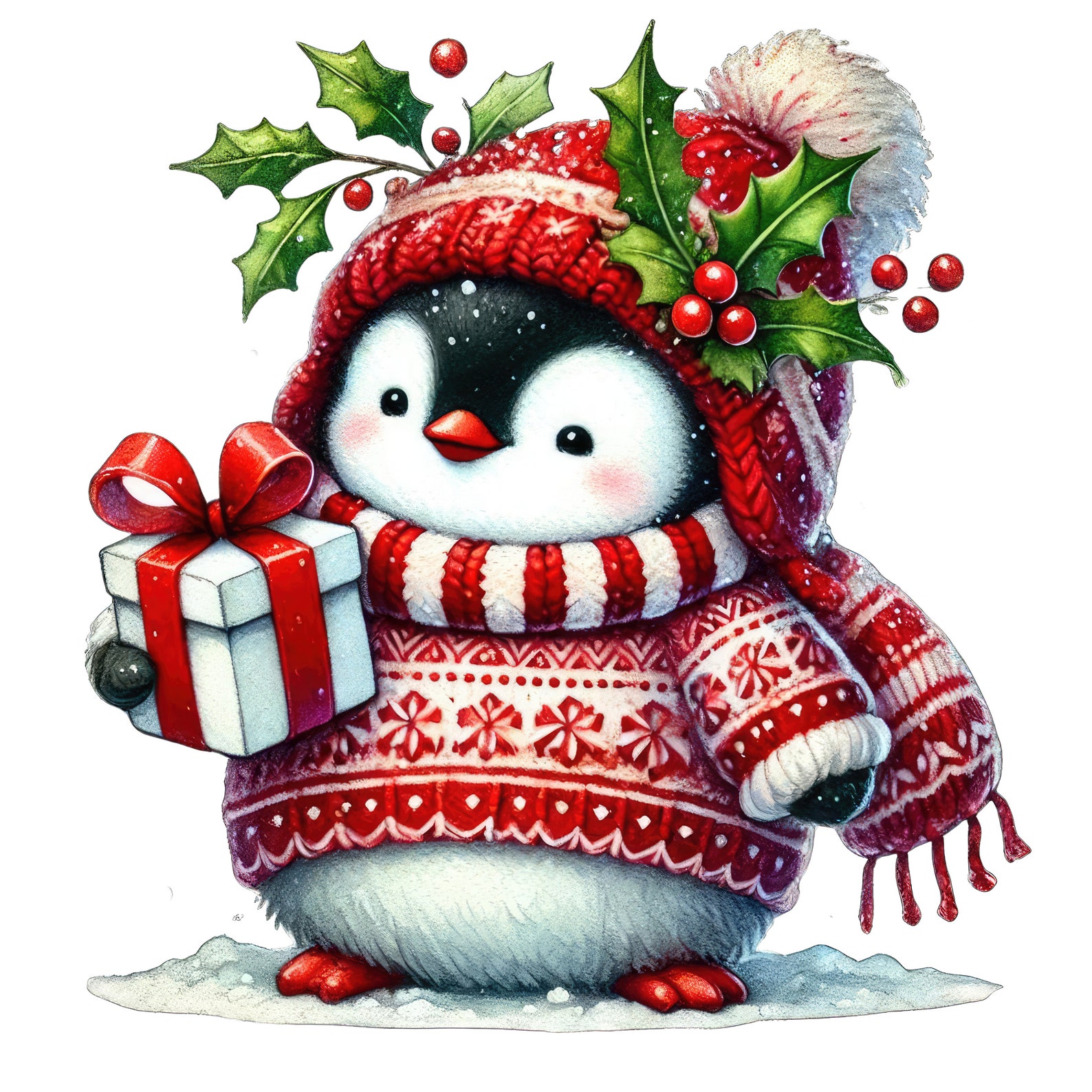 Christmas Penguin Clipart, Christmas Clipart, Penguin Clipart, Xmas ...