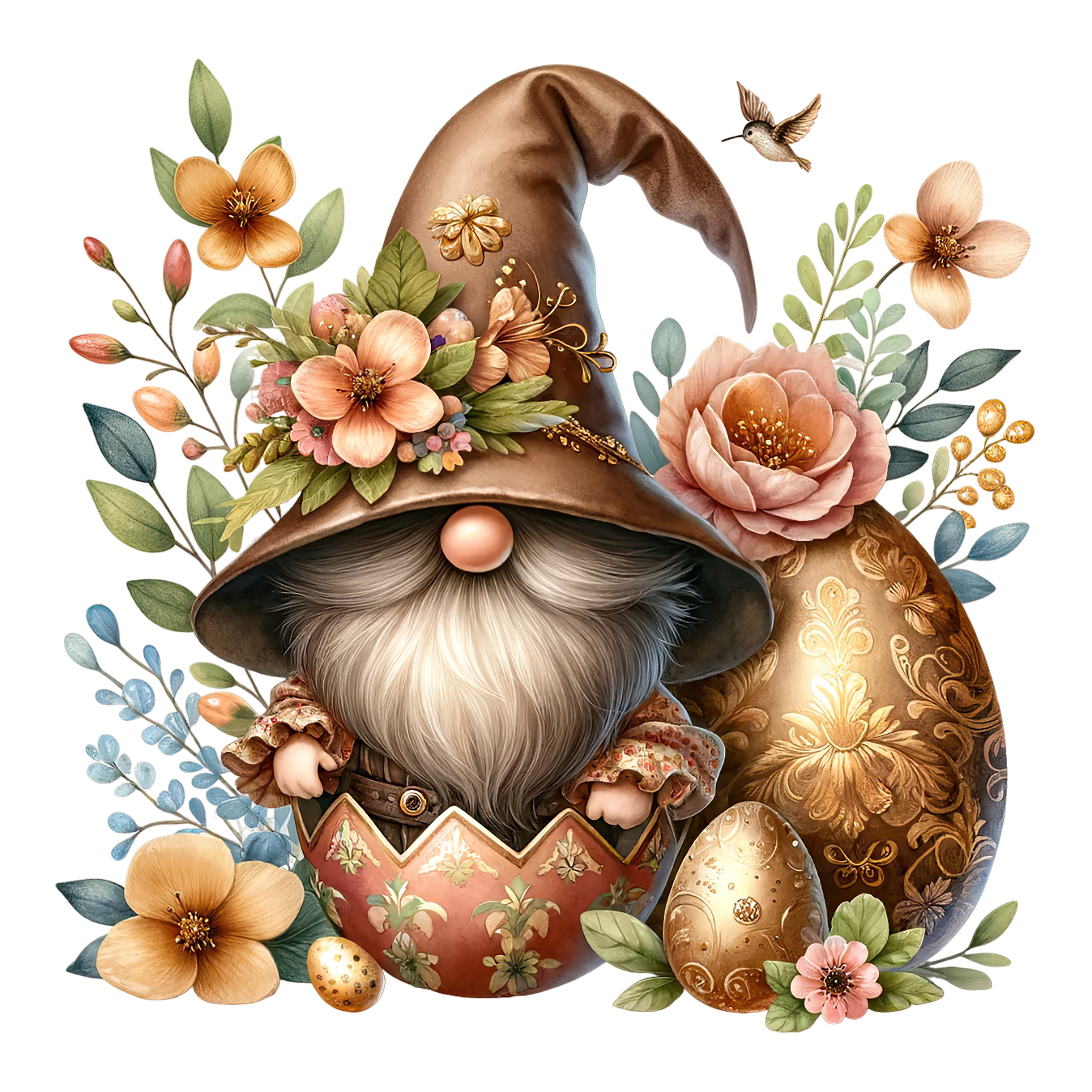 Easter Gnome Clipart Bundle: Spring Garden PNG Graphics (digital ...