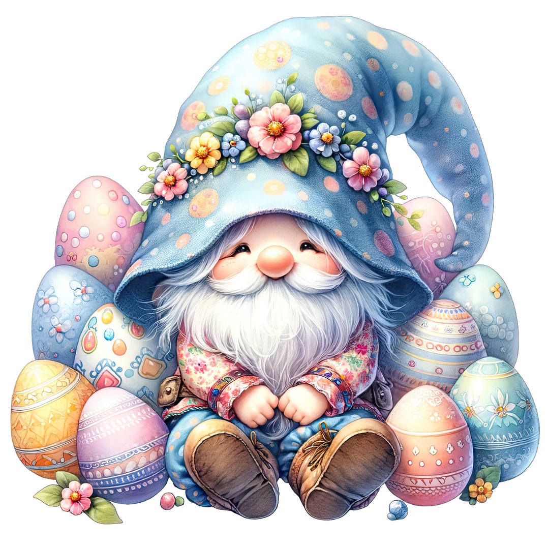 Watercolor Easter Gnome Clipart Bundle, Easter Gnome Clipart, Gnome ...