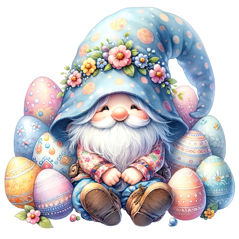 Watercolor Easter Gnome Clipart Bundle, Easter Gnome Clipart, Gnome ...