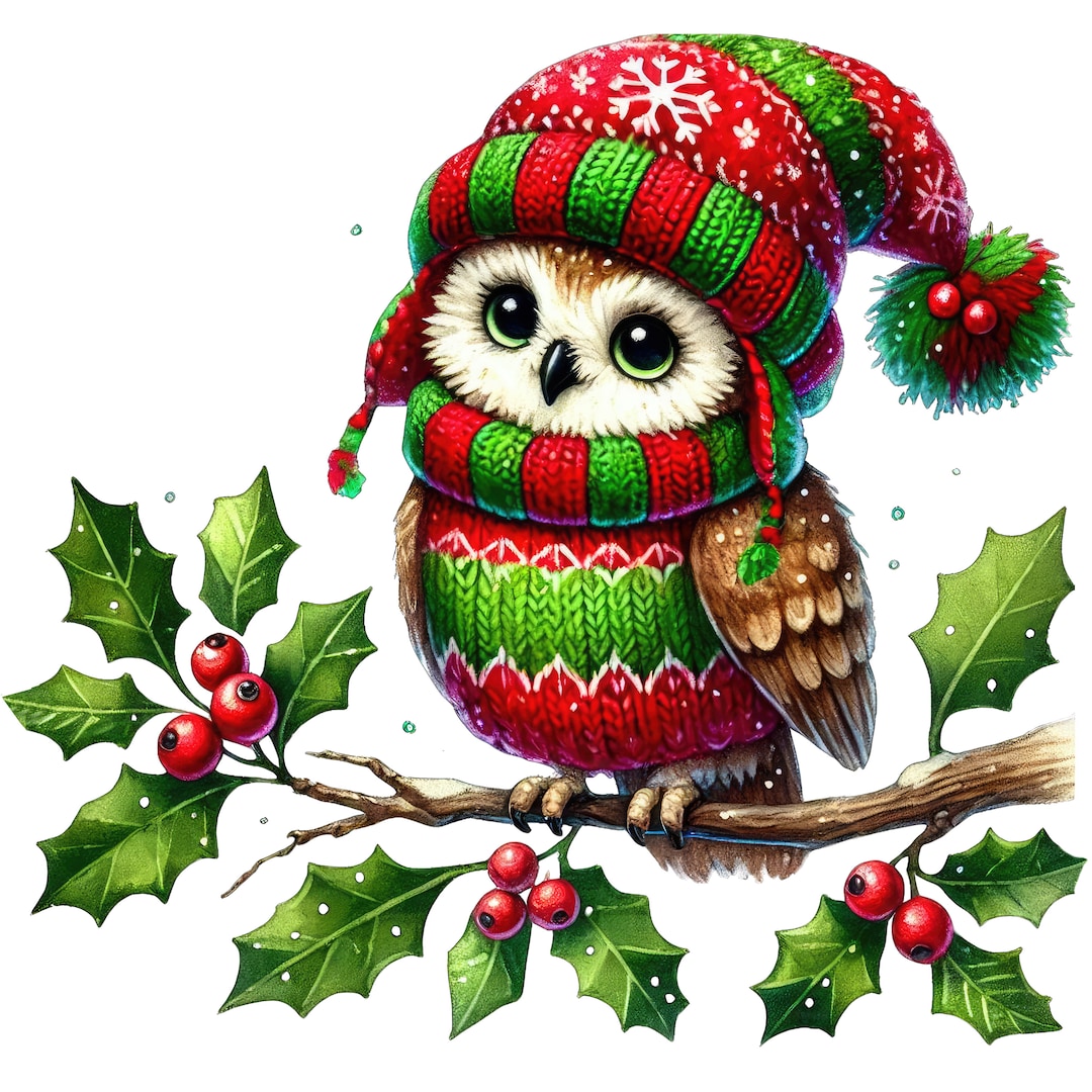 Christmas Animals Clipart, Winter Animal Clip Art, Christmas Watercolor ...