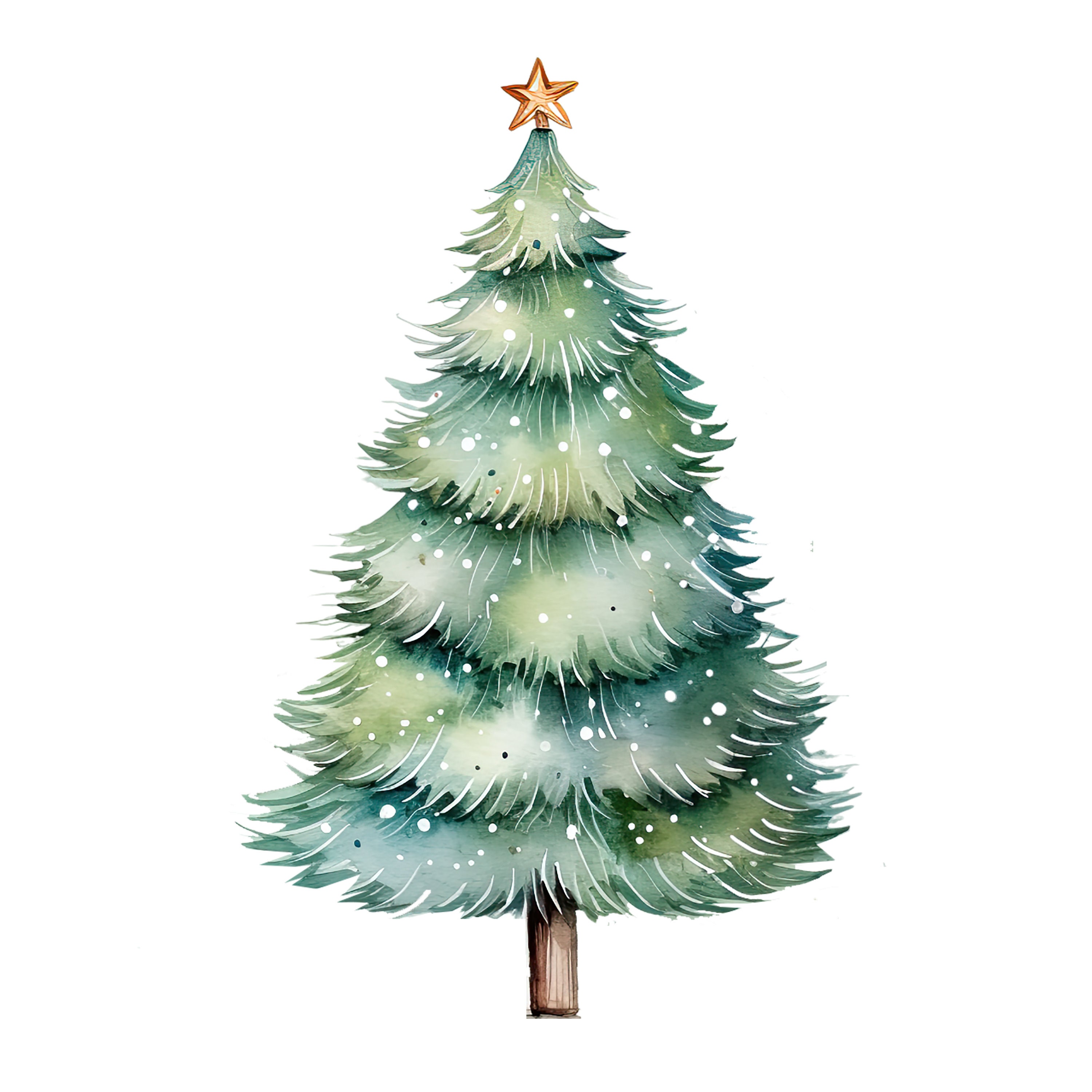 Watercolor Christmas Trees Clipart, Christmas Tree Clipart, PNG ...