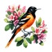 Floral Bird Clipart, Bird Graphics, Flower Bird Prints, Flower Bird ...