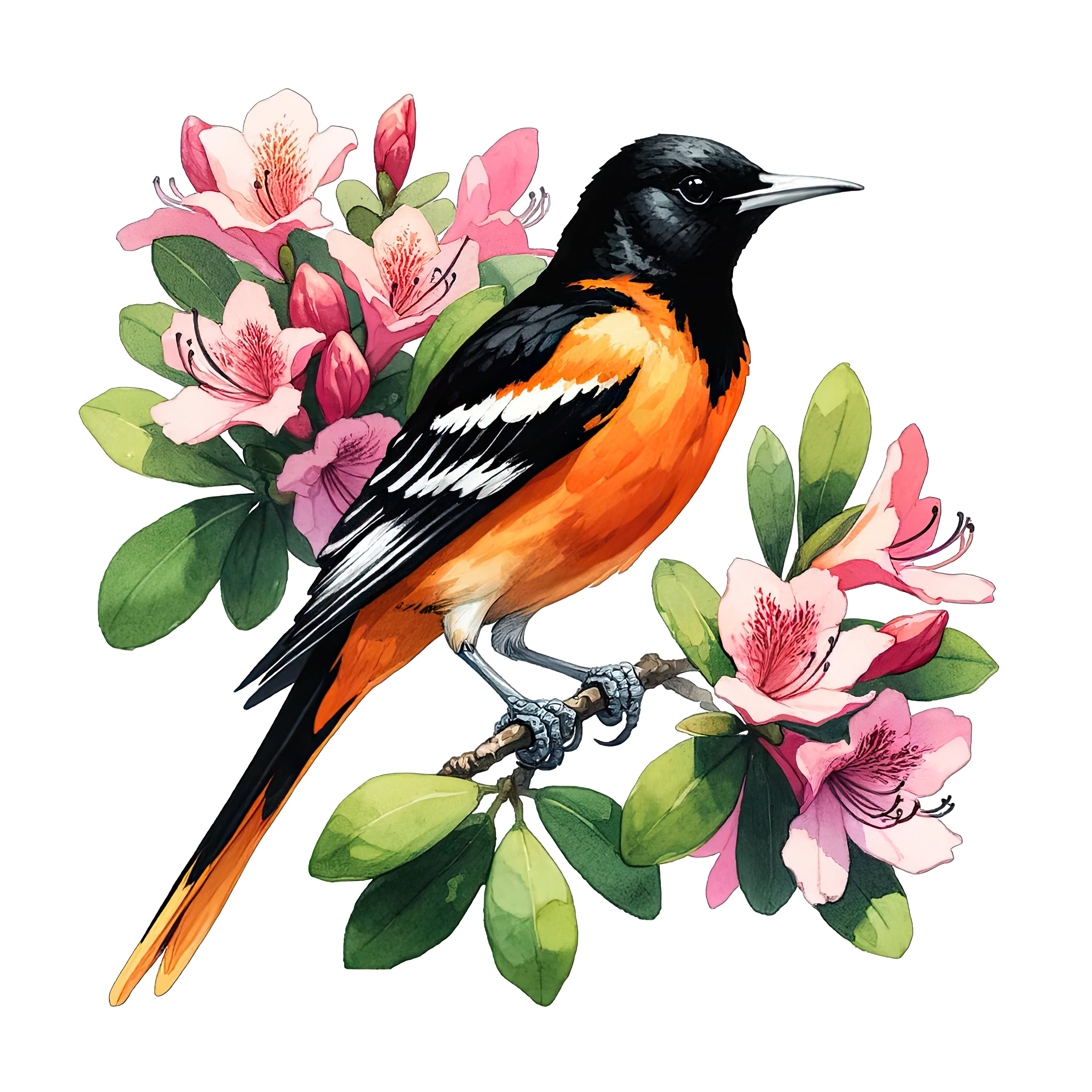 Floral Bird Clipart, Bird Graphics, Flower Bird Prints, Flower Bird ...