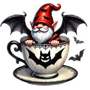 Halloween Gnome in Cup Clipart, Halloween Cocoa Gnome Clipart,halloween ...