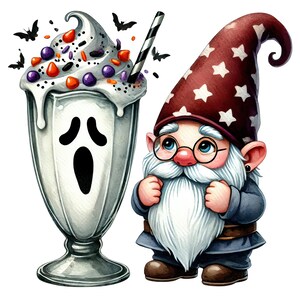 Halloween Gnome in Cup Clipart, Halloween Cocoa Gnome Clipart,halloween ...