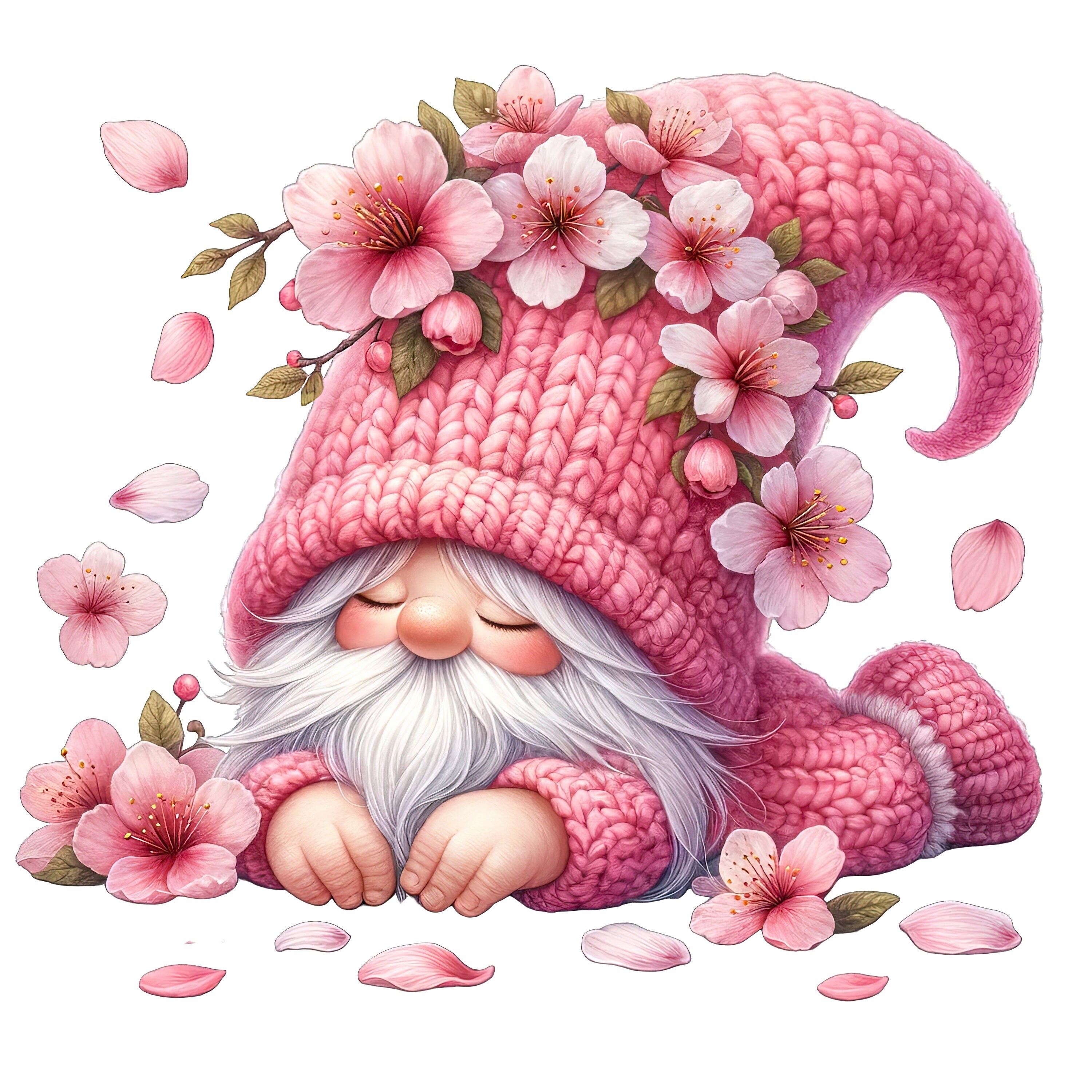Cherry Blossom Gnome Clipart: Spring Sakura PNG (digital Download) - Etsy