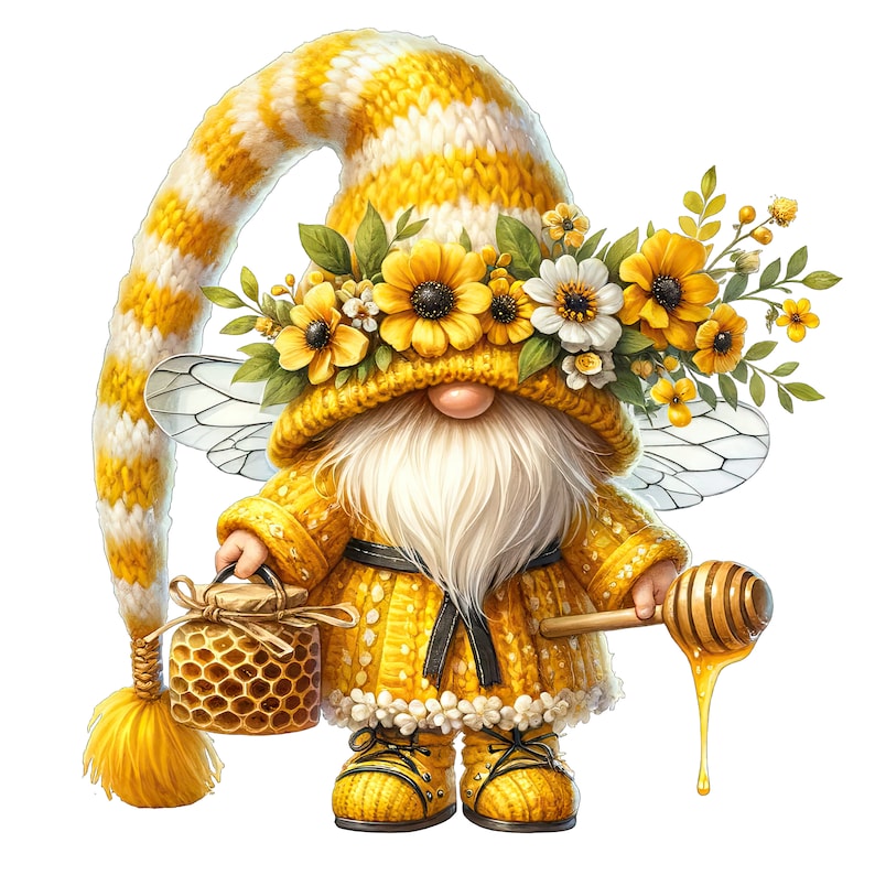 Bee Gnome Clipart, Spring Gnome Png, Bee Clipart, Gnome Sublimation ...