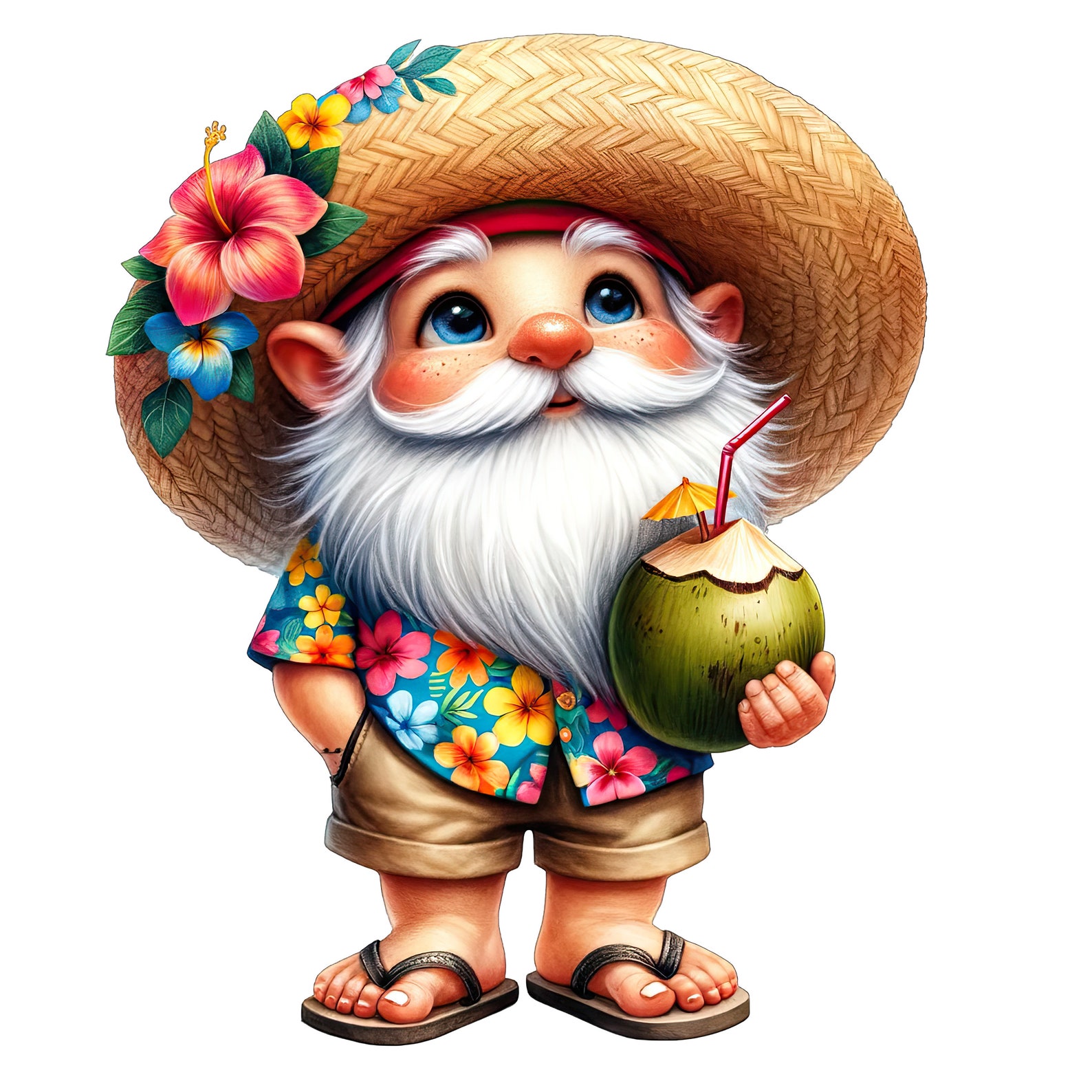 Watercolor Beach Gnome Clipart, Gnome Summer Beach, Cute Gnomes Png ...