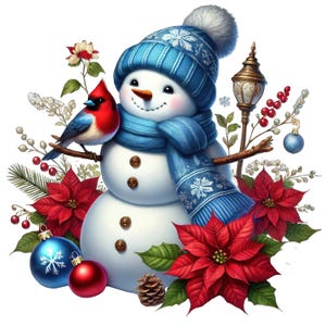 Christmas Snowman Clipart Bundle: Festive Holiday Graphics (digital ...