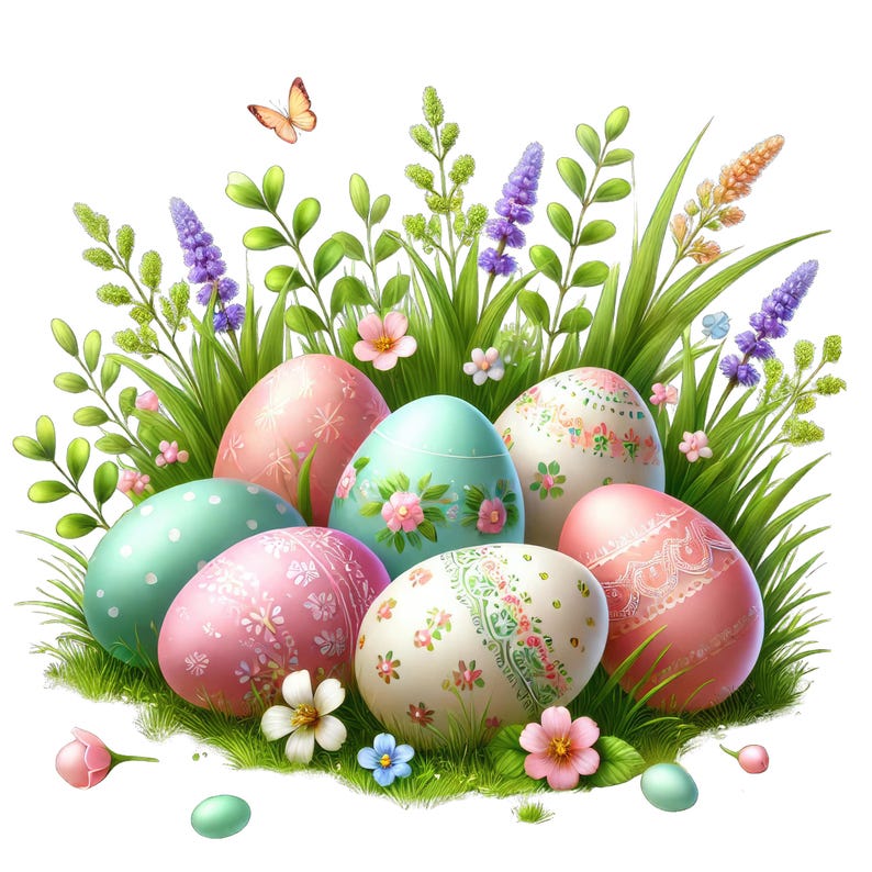 Easter Clipart,easter Spring Png,easter Clipart Bundle,easter Egg,cute ...