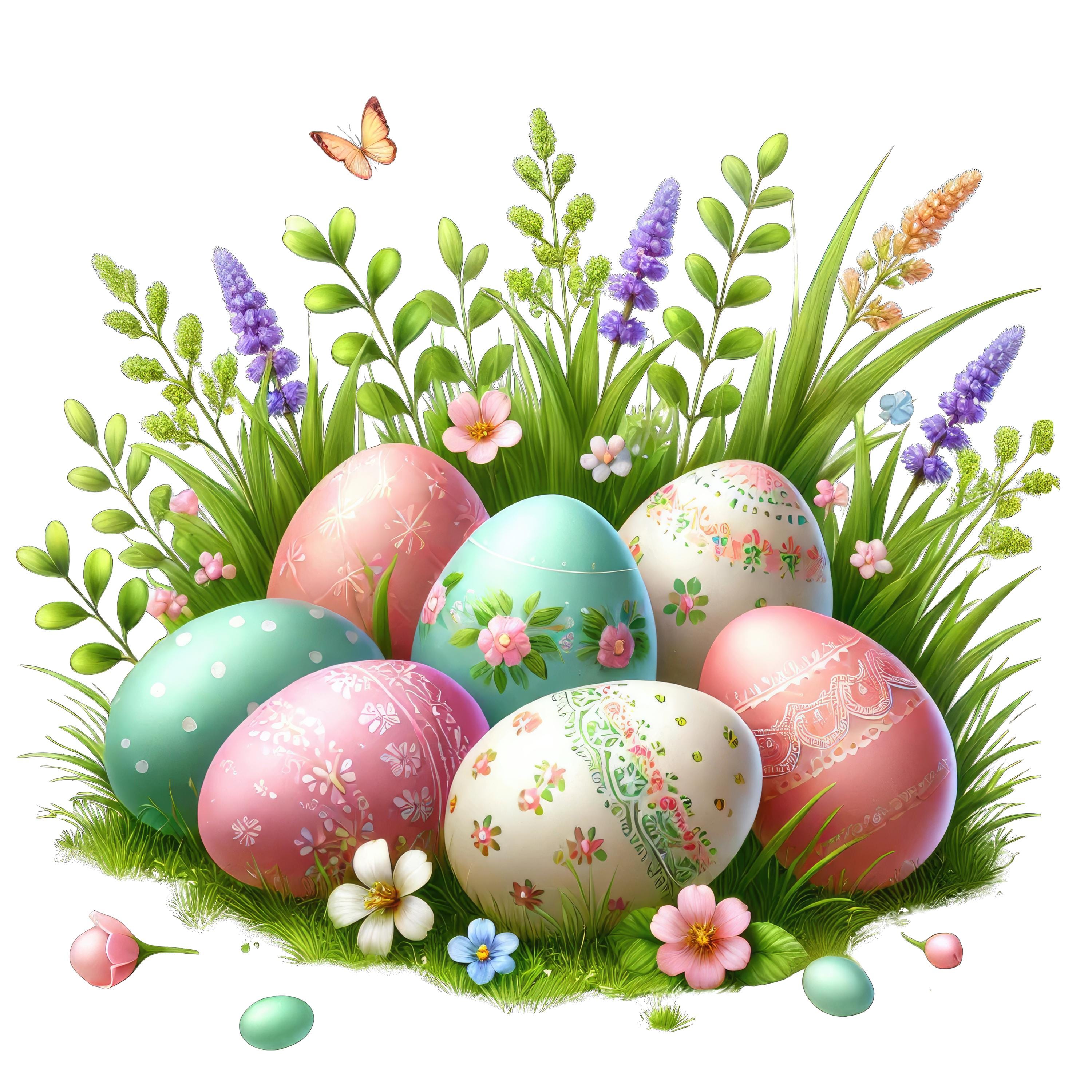 Easter Clipart,easter Spring Png,easter Clipart Bundle,easter Egg,cute ...