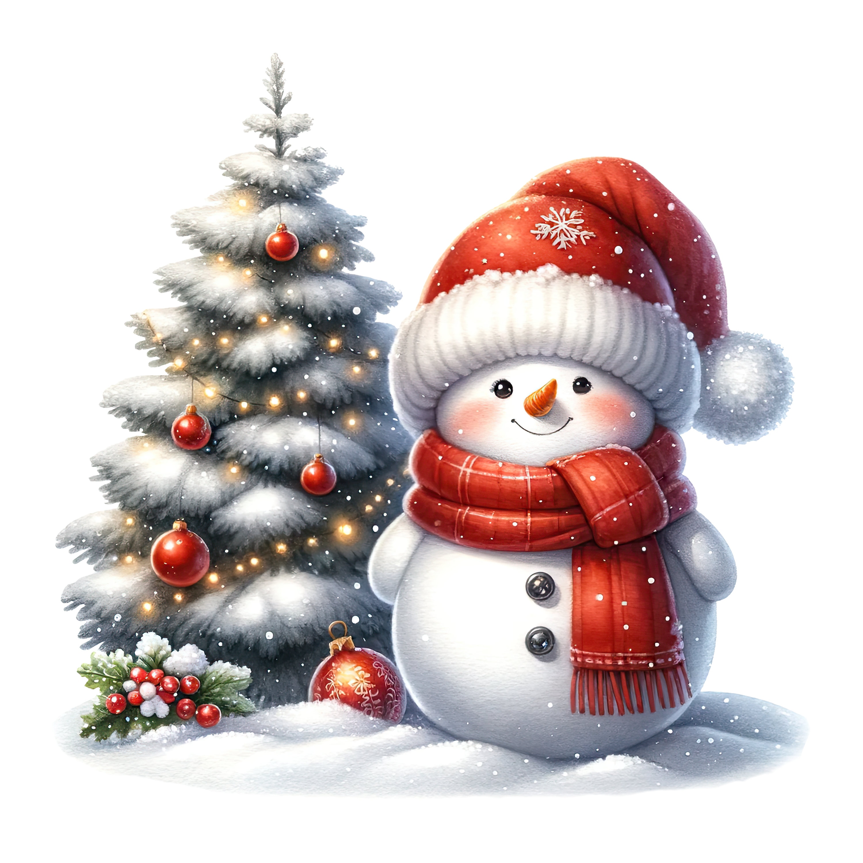 Watercolor Snowman Clipart: 18 PNG Christmas Designs (digital Download ...