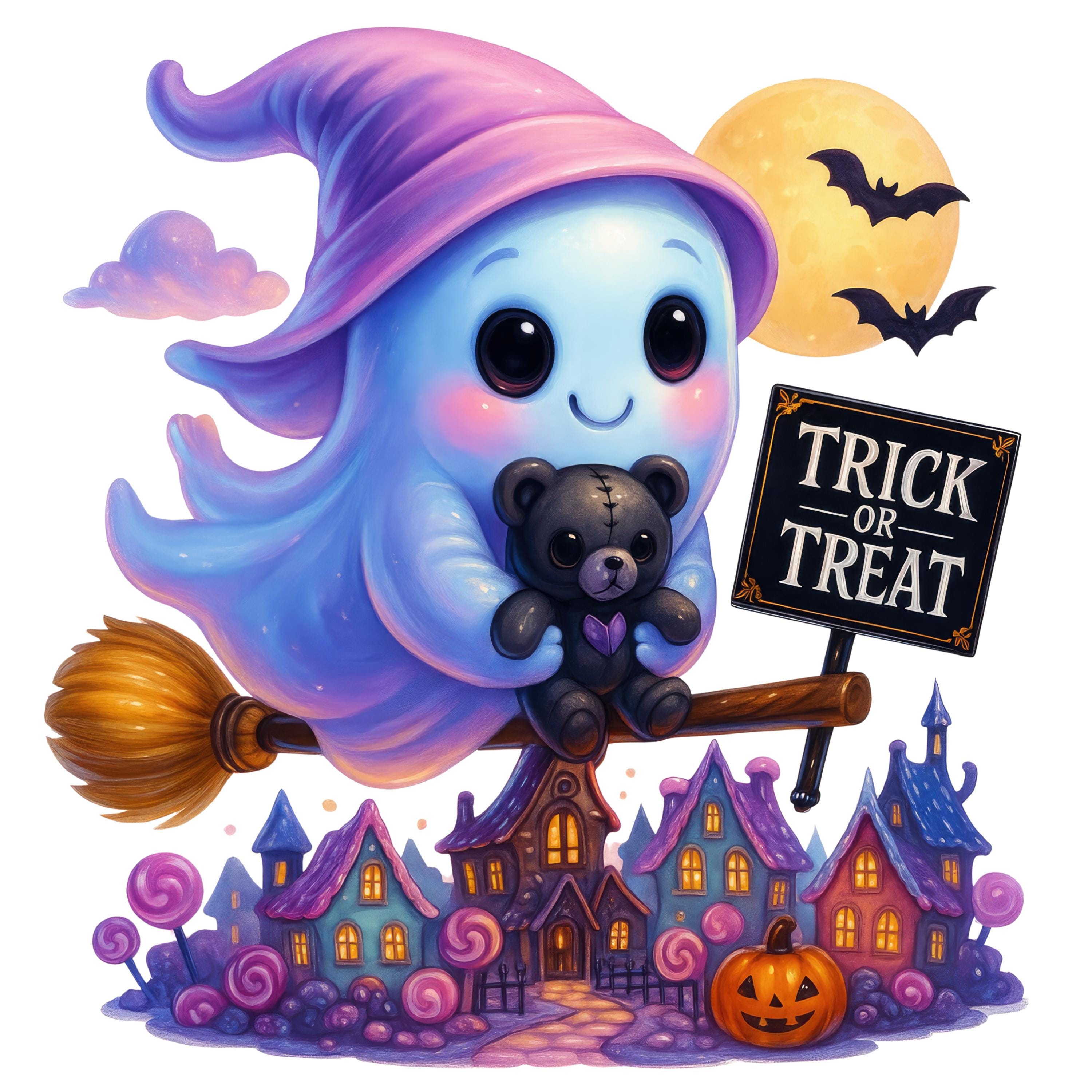 Cute Ghost Clipart, Halloween Ghost PNG, Spooky Cute Ghost, Ghost With ...