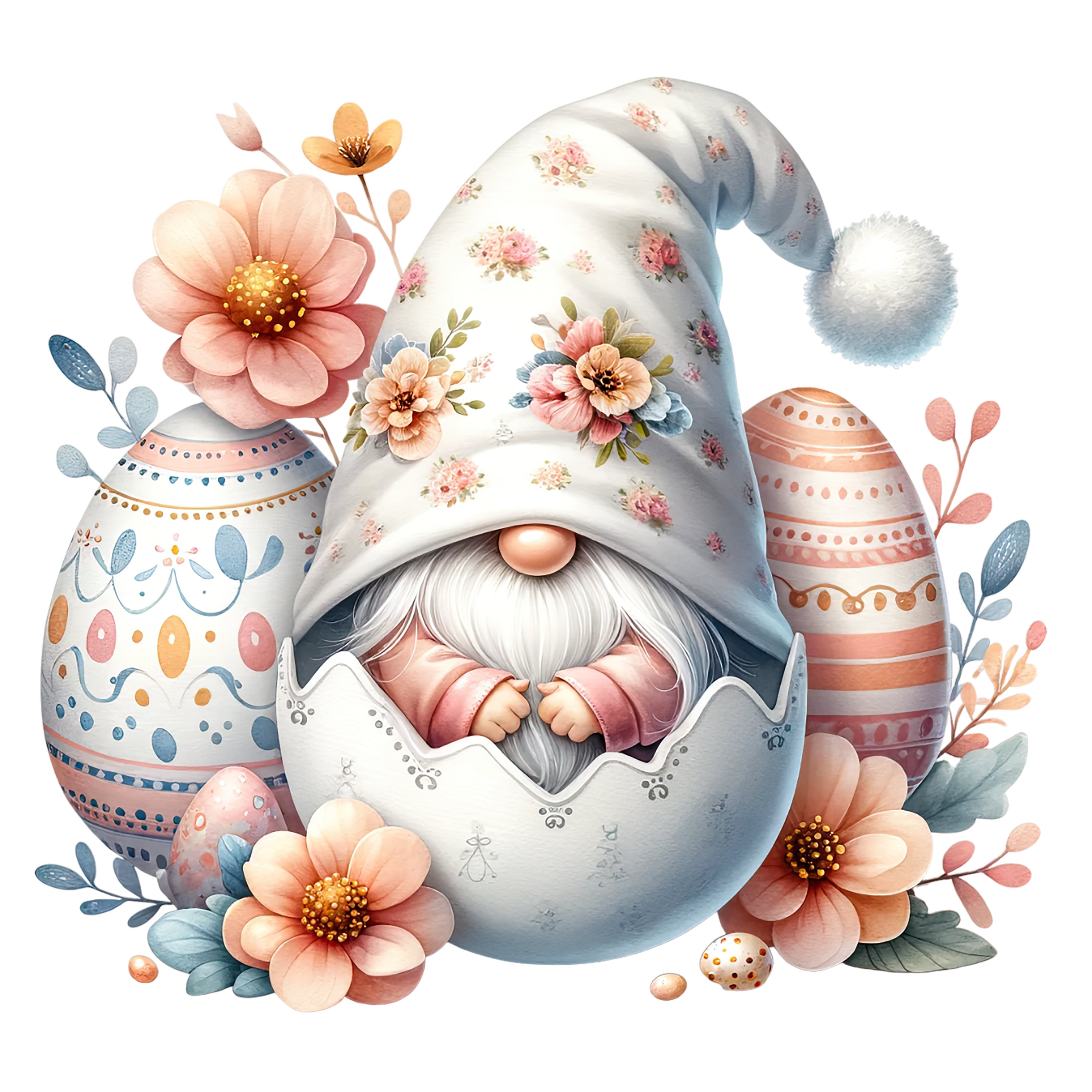 Easter Gnome Clipart Bundle: Spring Garden PNG Graphics (digital ...