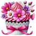 Watercolor Spring Flowers Cupcake Clipart: Floral Dessert Graphics ...