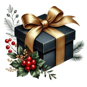 Christmas Gift Clipart, Christmas Present Clipart, Watercolor Christmas ...