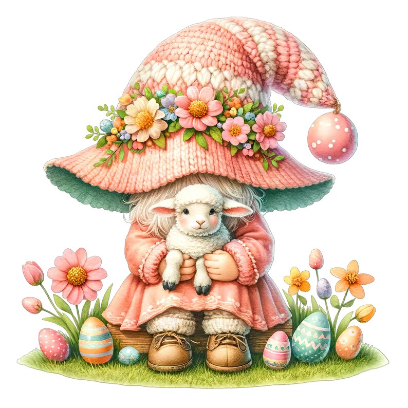 Watercolor Easter Gnome Clipart, Easter Png, Happy Easter, Easter Gnome ...