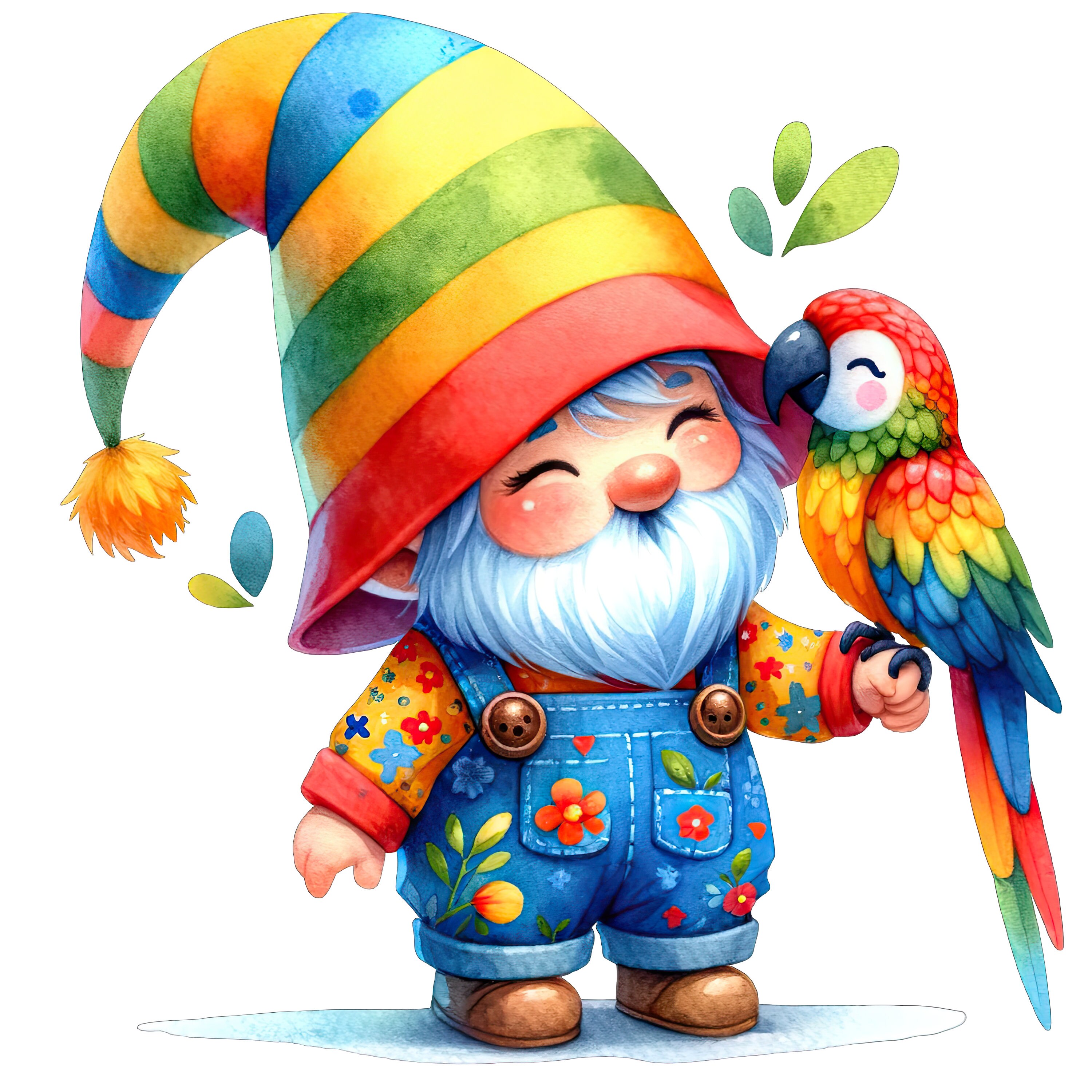 Bird Gnome Clipart, Gnomes With Bird, Garden Gnome, Gnomes and Bird ...