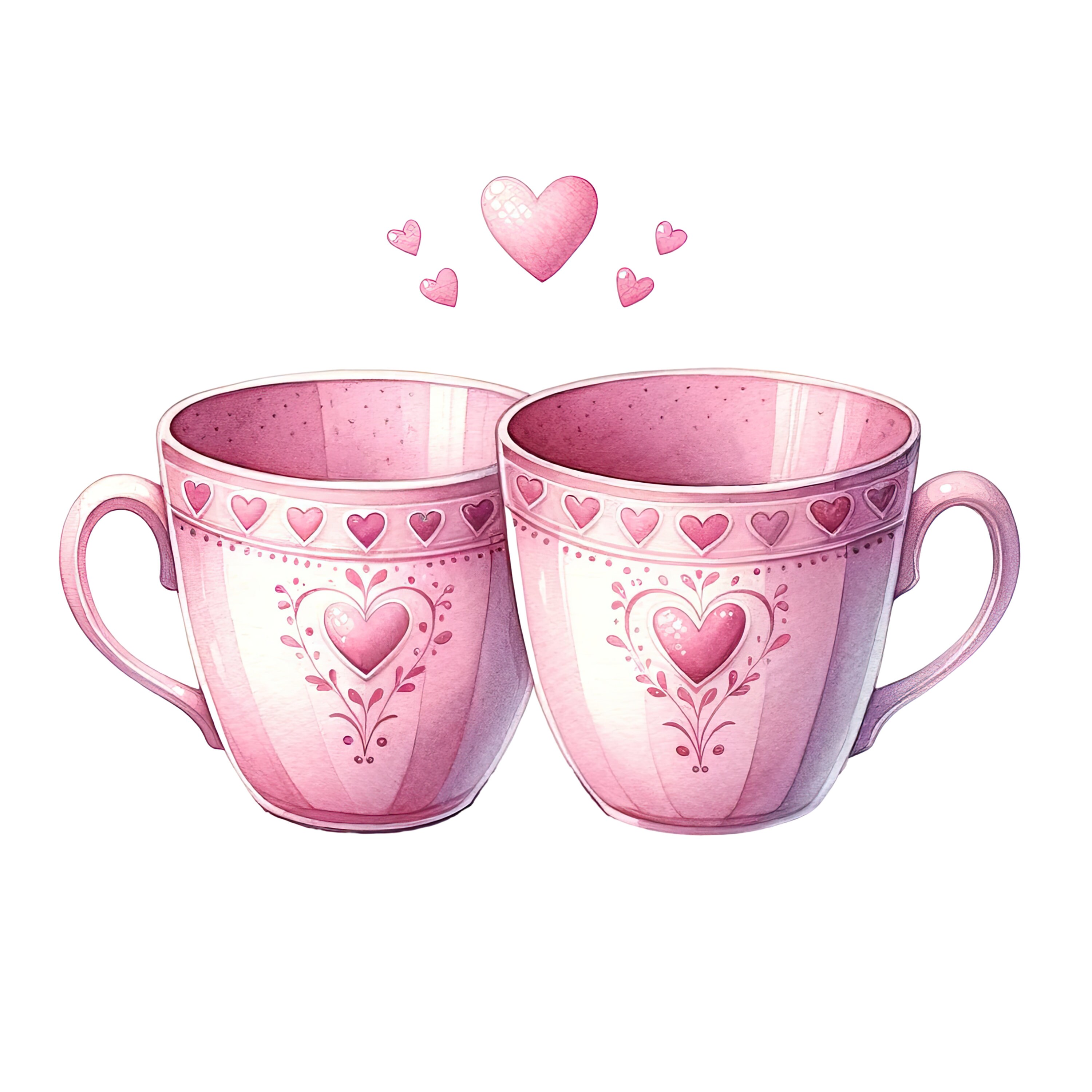 Watercolor Pink Valentines Clipart, Valentines Day Clipart, Valentines ...