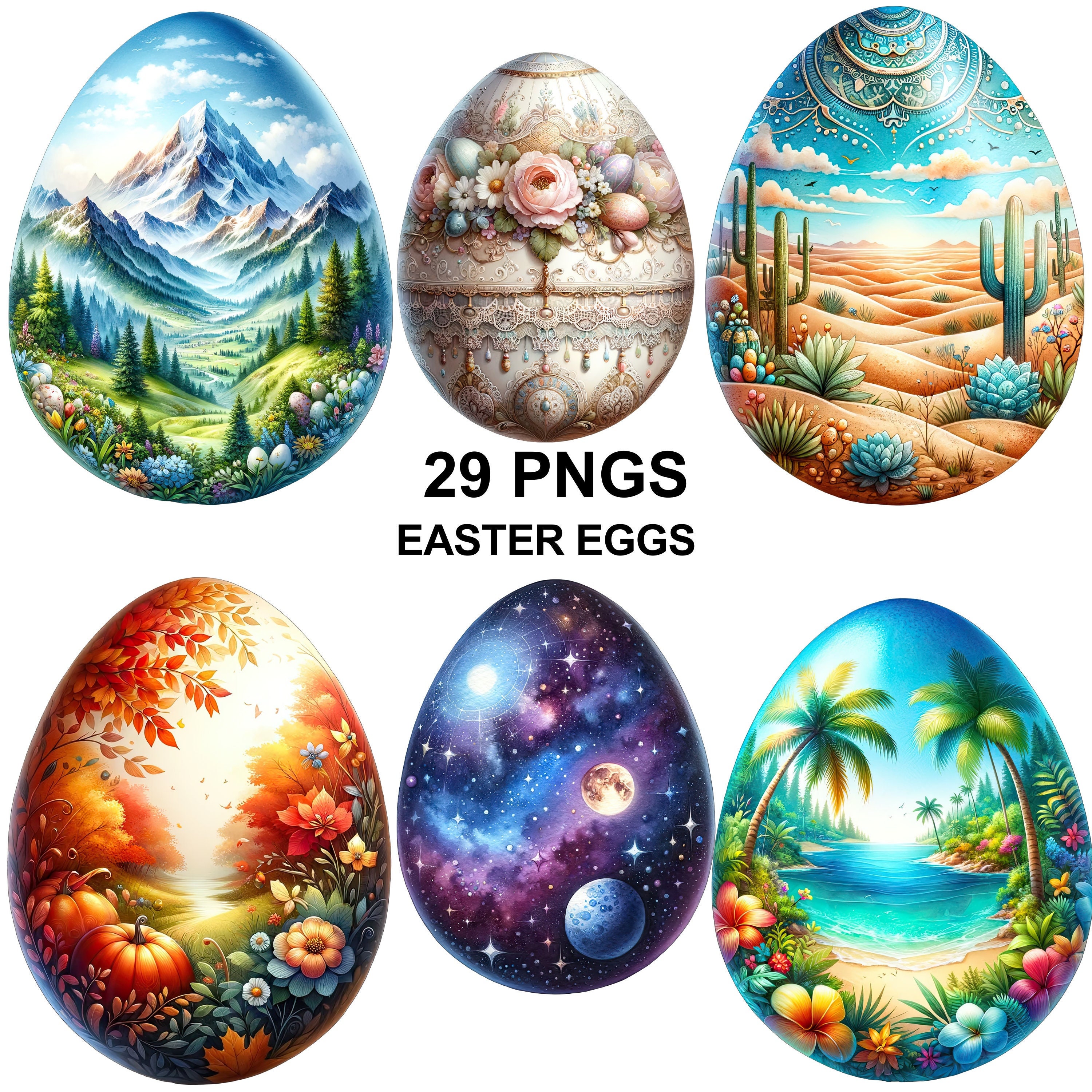 Watercolor Easter Eggs Clipart, Easter Eggs Png, Painted Eggs, Happy ...