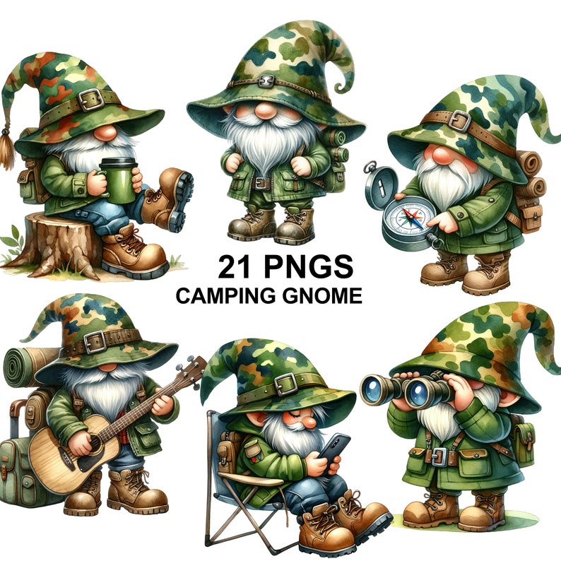 Camping Gnome Png, Funny Camping Clipart, Camping Clipart, Adventure ...