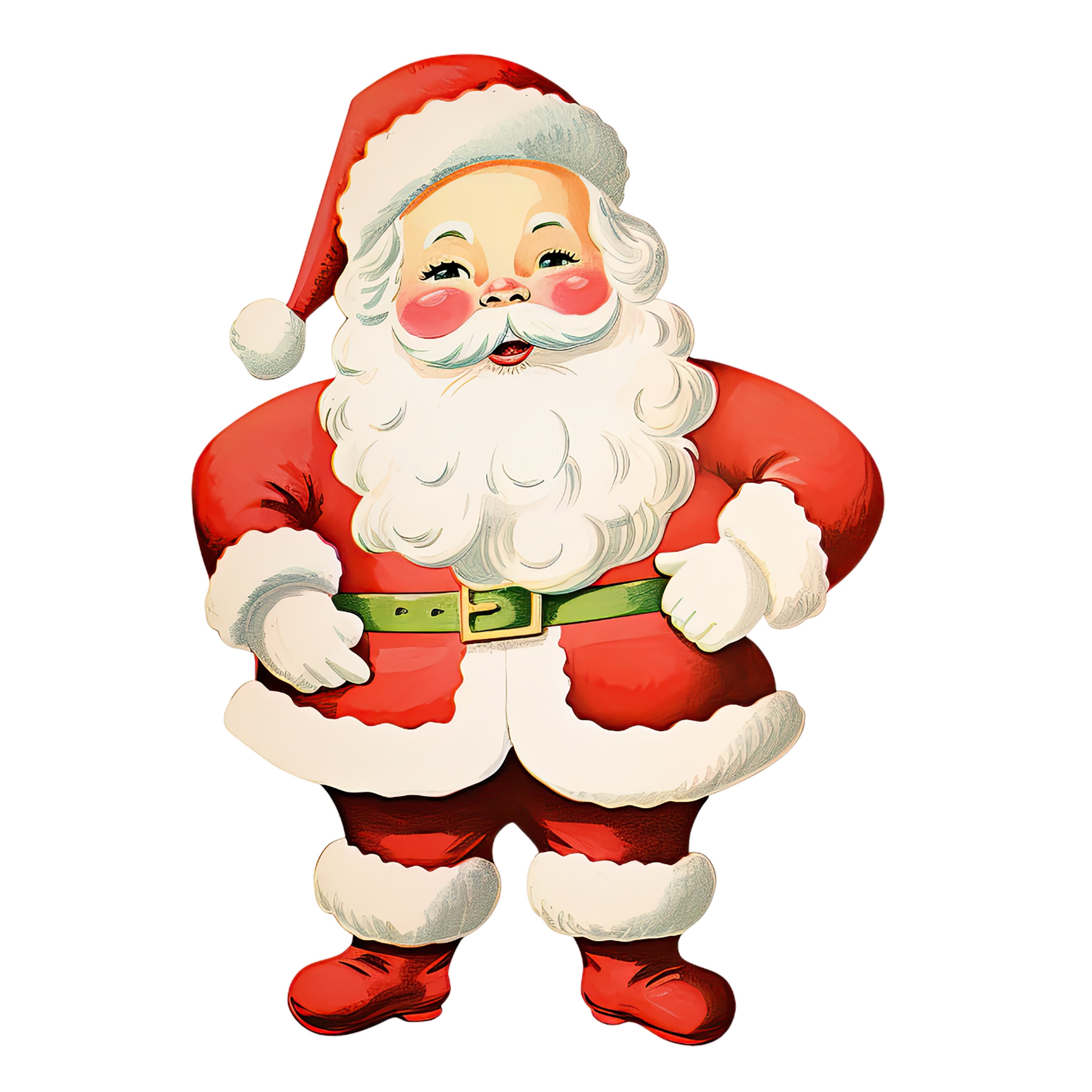 Watercolor Santa Clipart, Santa Clipart, Vintage Christmas Clipart ...