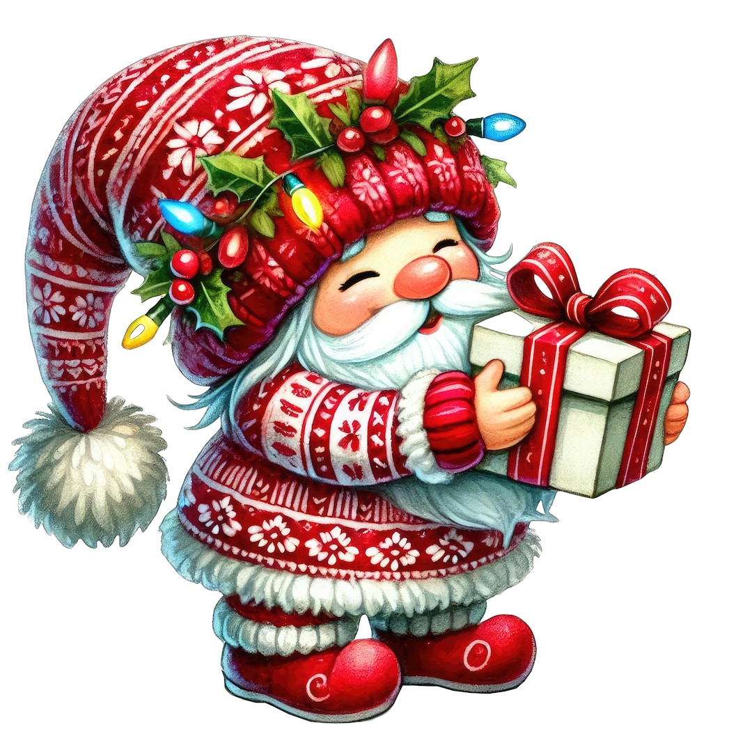 Christmas Gnomes Clipart, Cute Gnome Png, Winter Holidays, Festive ...