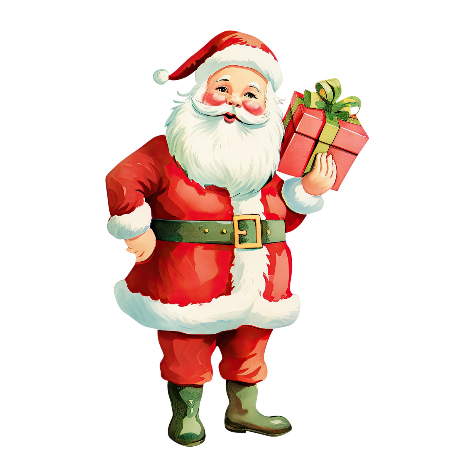 Watercolor Santa Clipart, Santa Clipart, Vintage Christmas Clipart ...