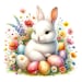 Watercolor Easter Bunny Clipart, Bunny Clipart, Floral Bunnies, Spring ...