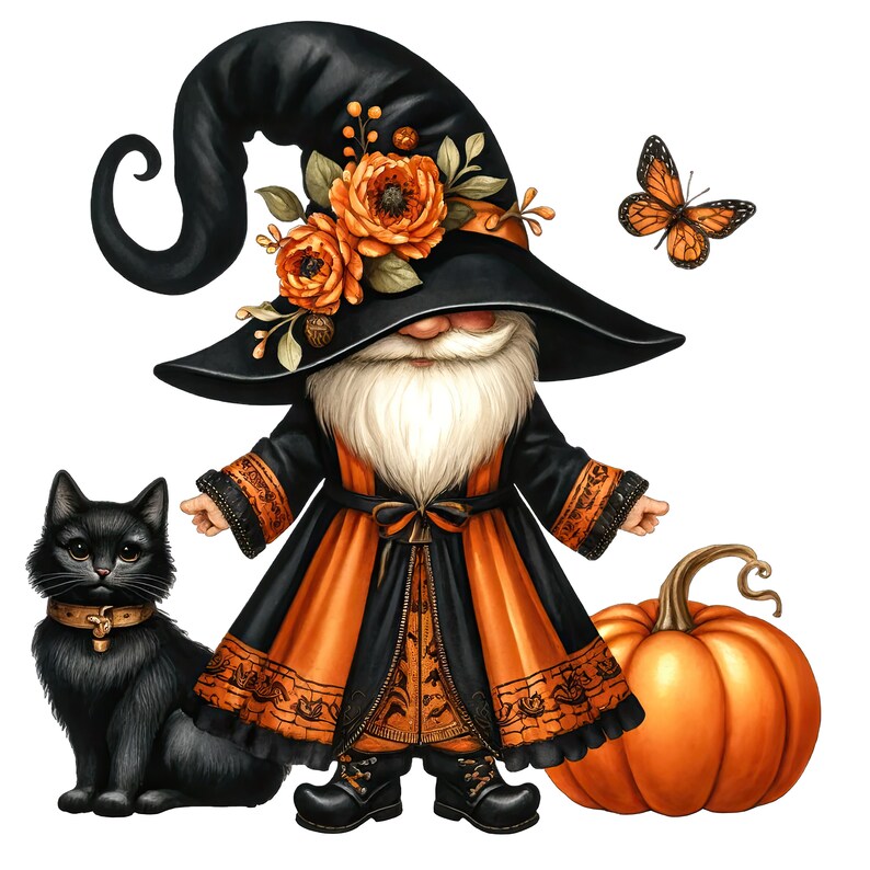 Halloween Gnome Clipart, Halloween Gnome, Boo Gnomes, Spooky Gnomes ...