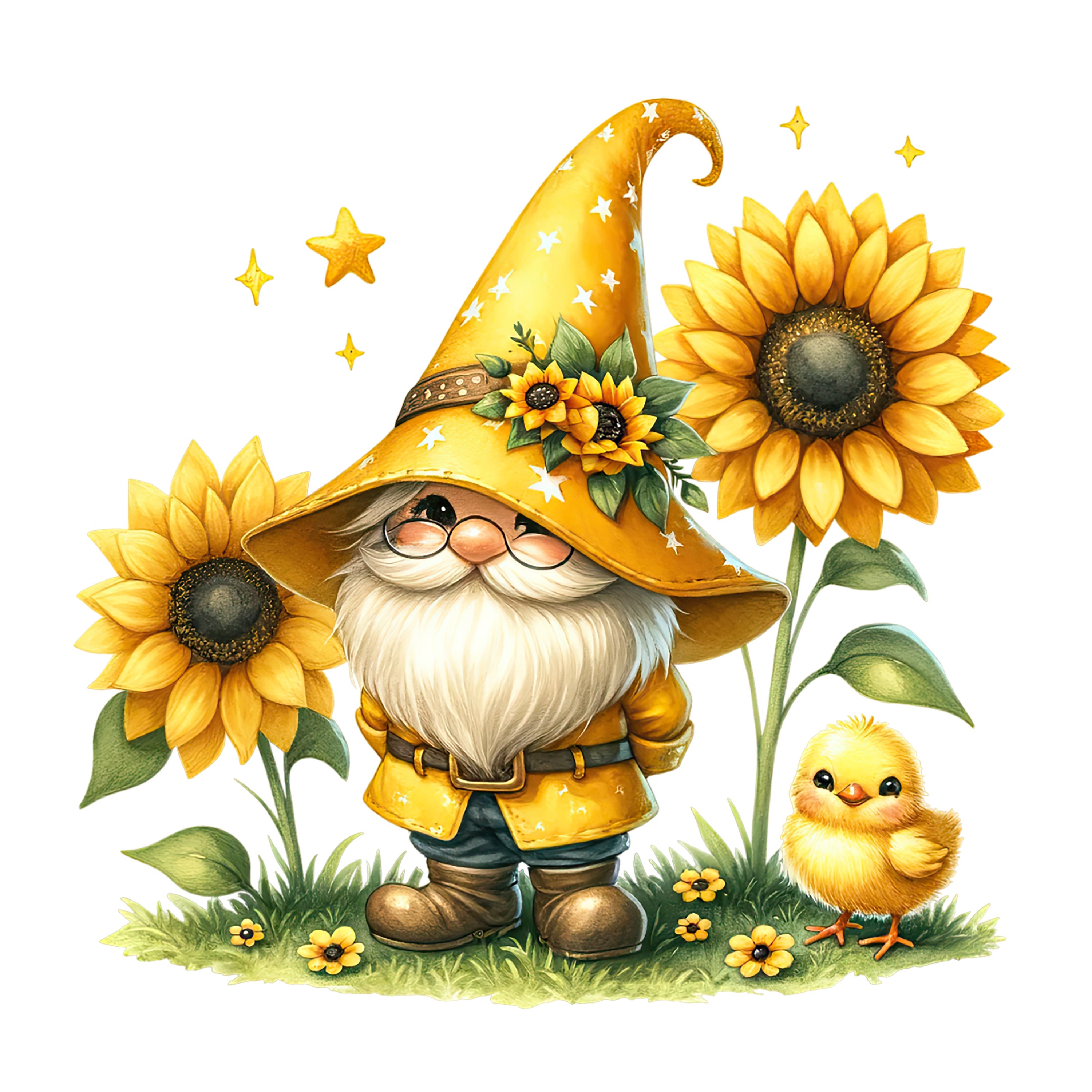 Sunflower Gnome Truck Clipart: Rustic Farmhouse PNG (digital Download ...