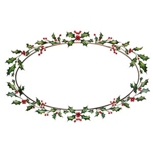 Watercolor Christmas Holly Frame Clipart: Festive PNG Frames (digital ...