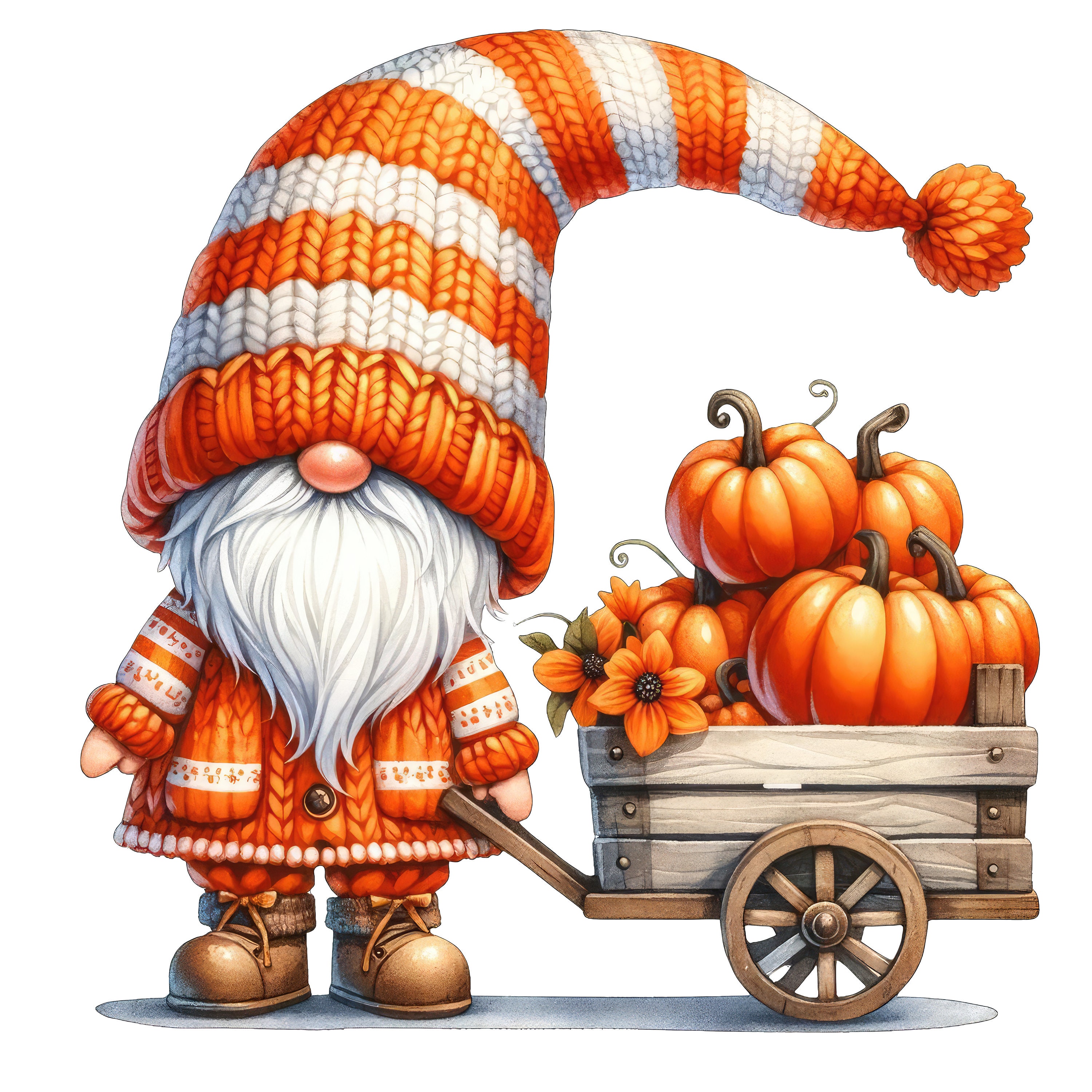 Fall Gnome Clipart: Autumn Pumpkin PNG (digital Download) - Etsy