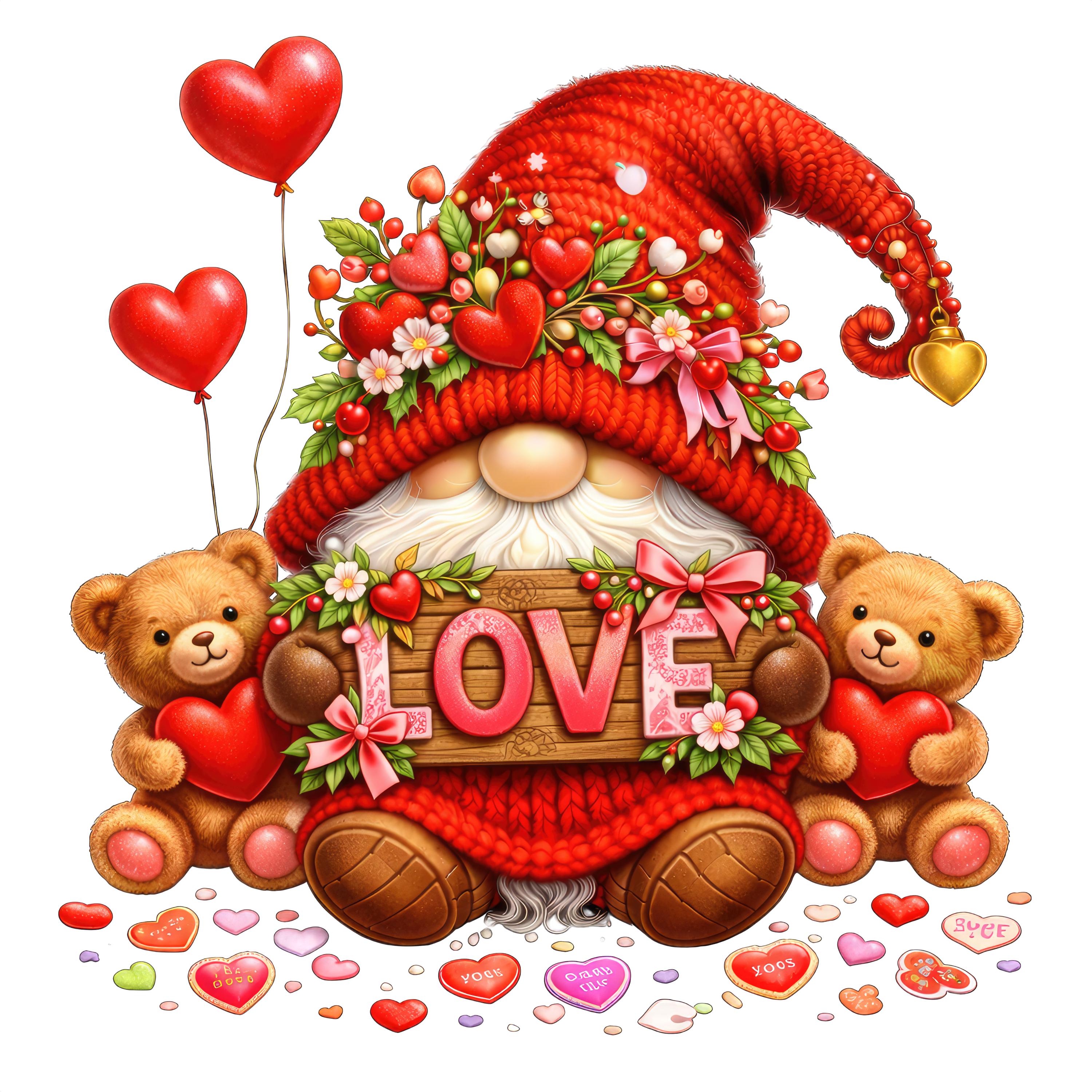 Valentine Gnome Clipart 23 PNG | Love Gnome Valentine Clipart ...