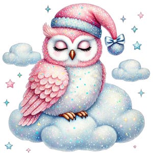 Sleepy Owl Clipart, Cute Owl Clipart, Watercolour Owl Clipart, Owls ...