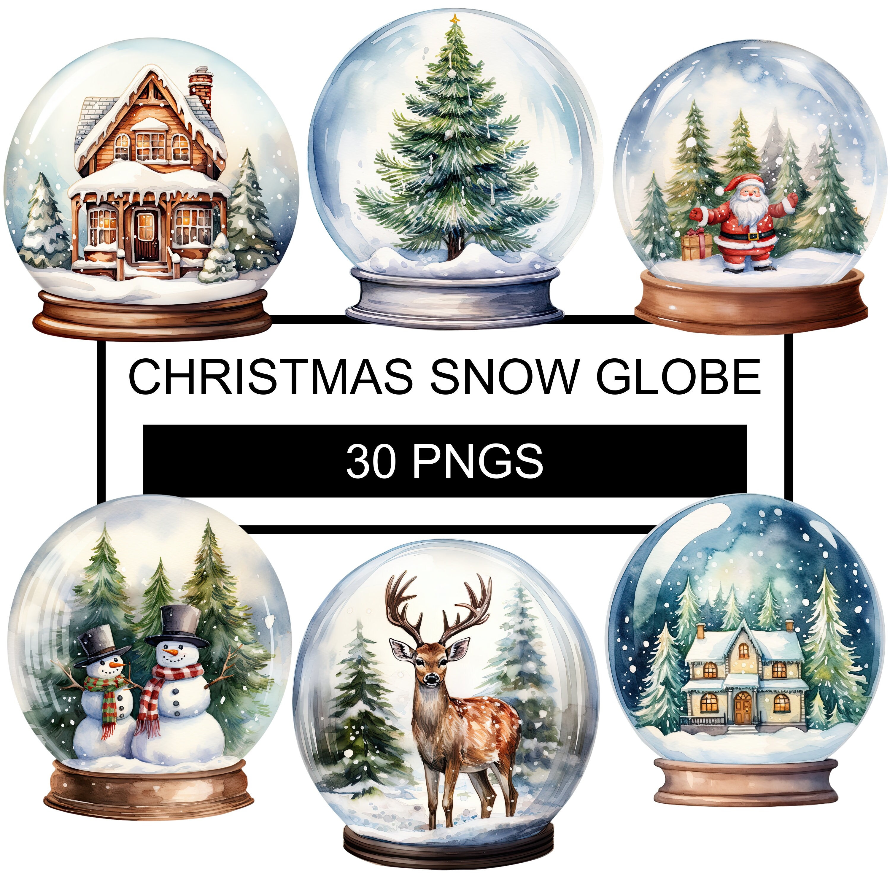 Christmas Snow Globe, Christmas Clipart, Snow Globe Clipart, Snow Globe ...