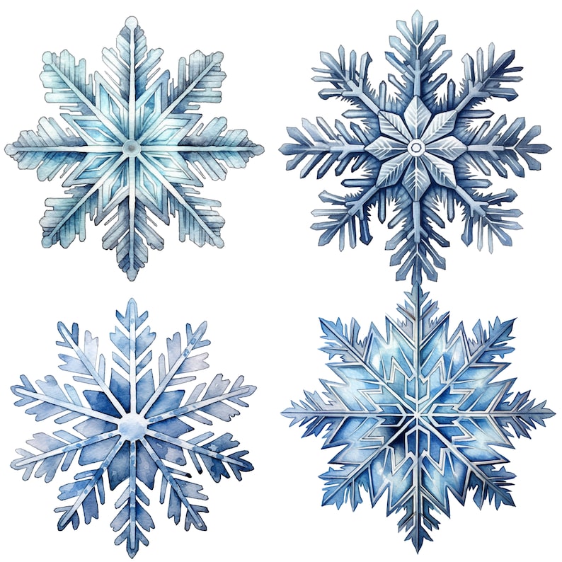 Watercolor Snowflake Clipart, Winter Clipart, Winter Snowflake Png ...