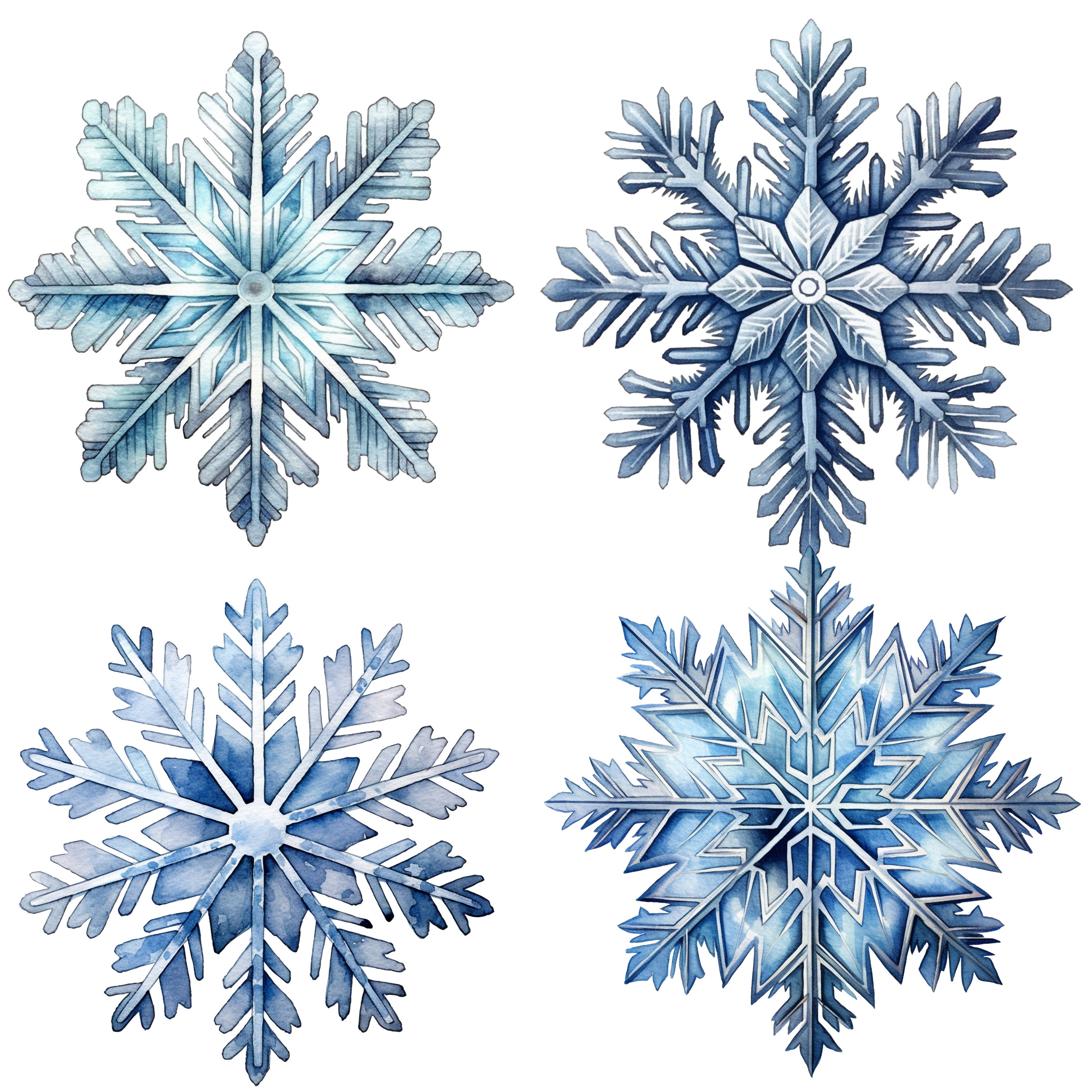Watercolor Snowflake Clipart, Winter Clipart, Winter Snowflake Png ...