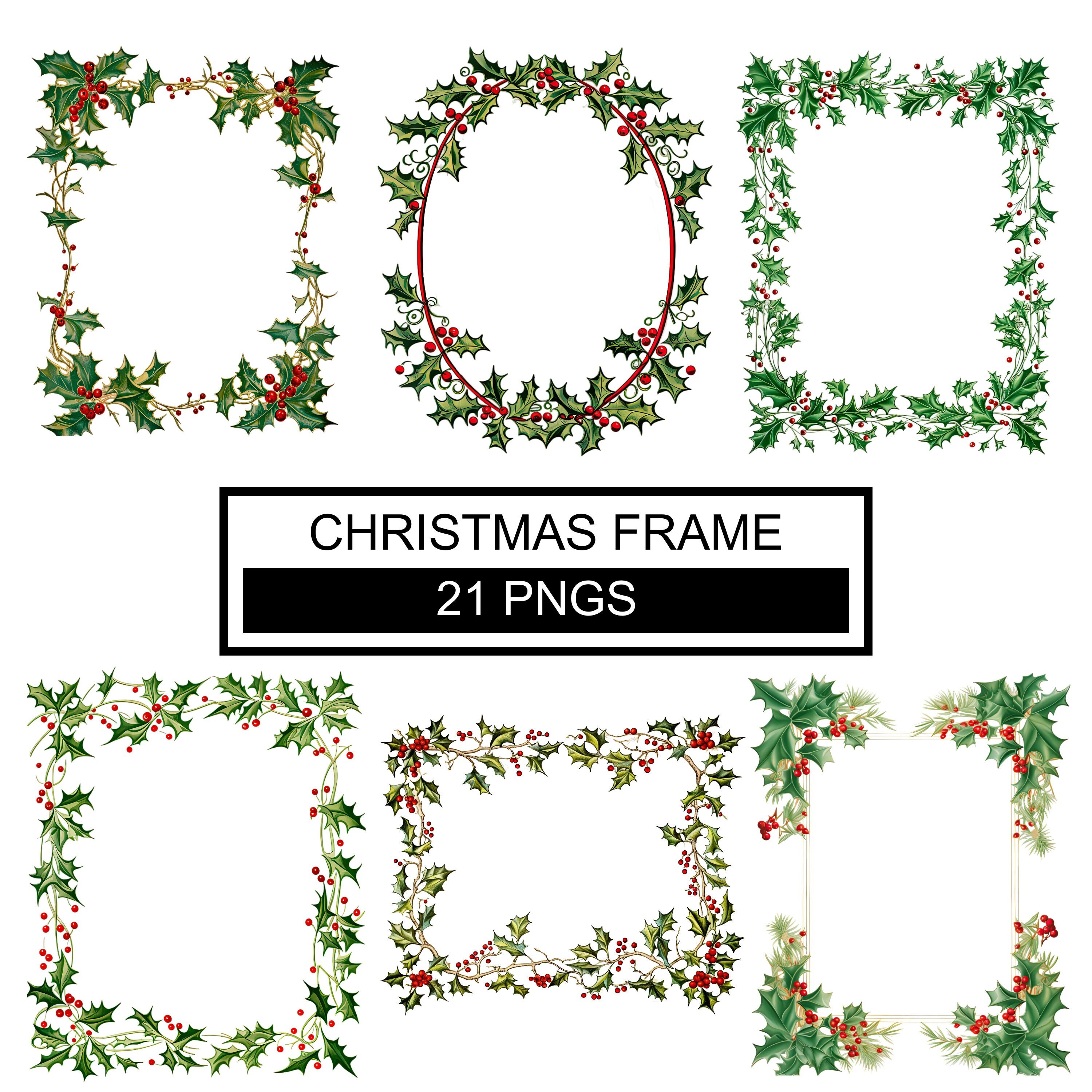 Watercolor Christmas Frames Clipart, Merry Christmas Clip Art ...