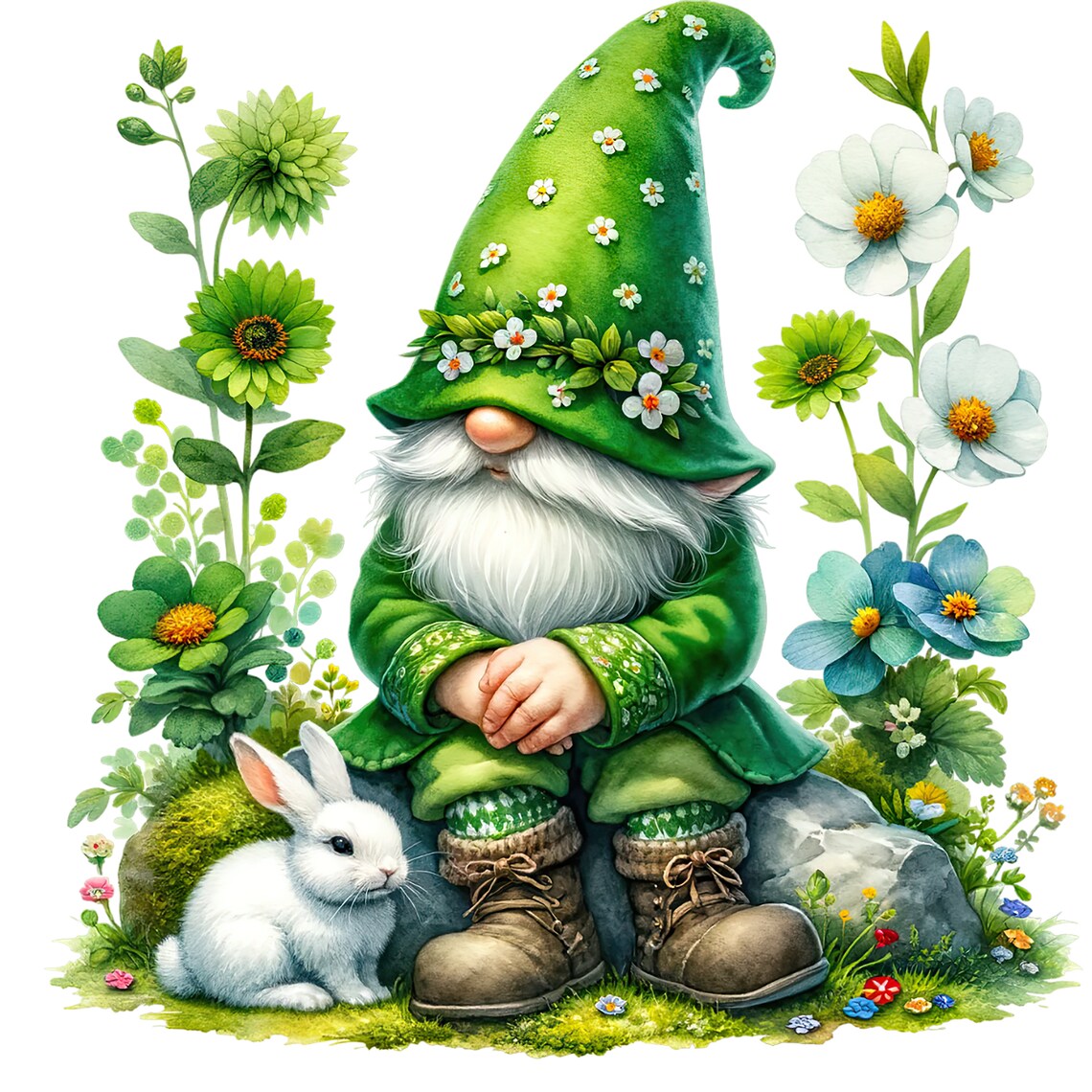 Watercolor Garden Gnome Clipart, Cute Gnome Clipart, Garden Gnomes Png ...