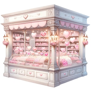 Cute Valentine Candy Shop Clipart, Candy Shop Clipart, Valentine Candy ...