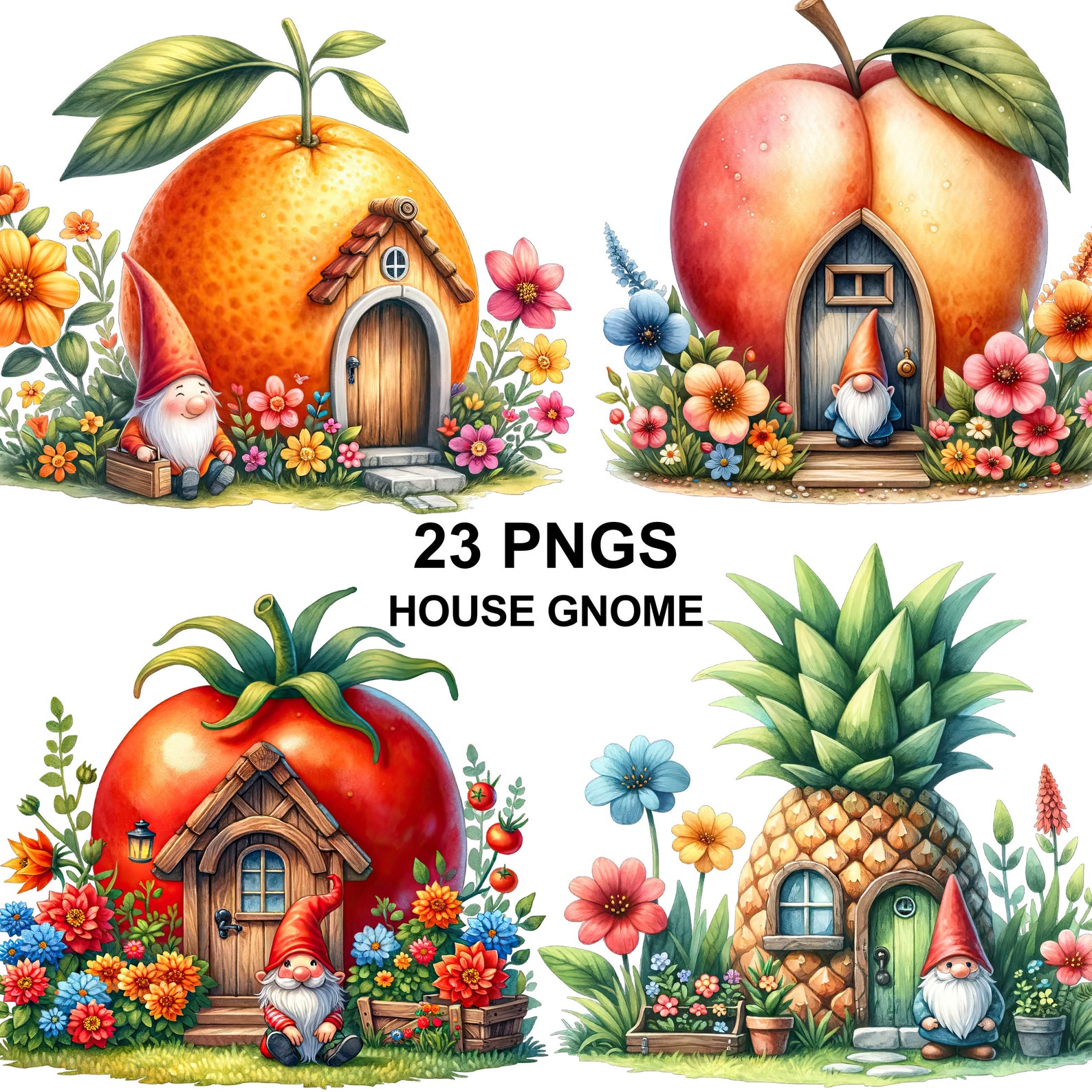 Gnome House Clipart, Gnome House Art, Gnome Graphics, Houses Png, Gnome Nursery, Gnome Home ...