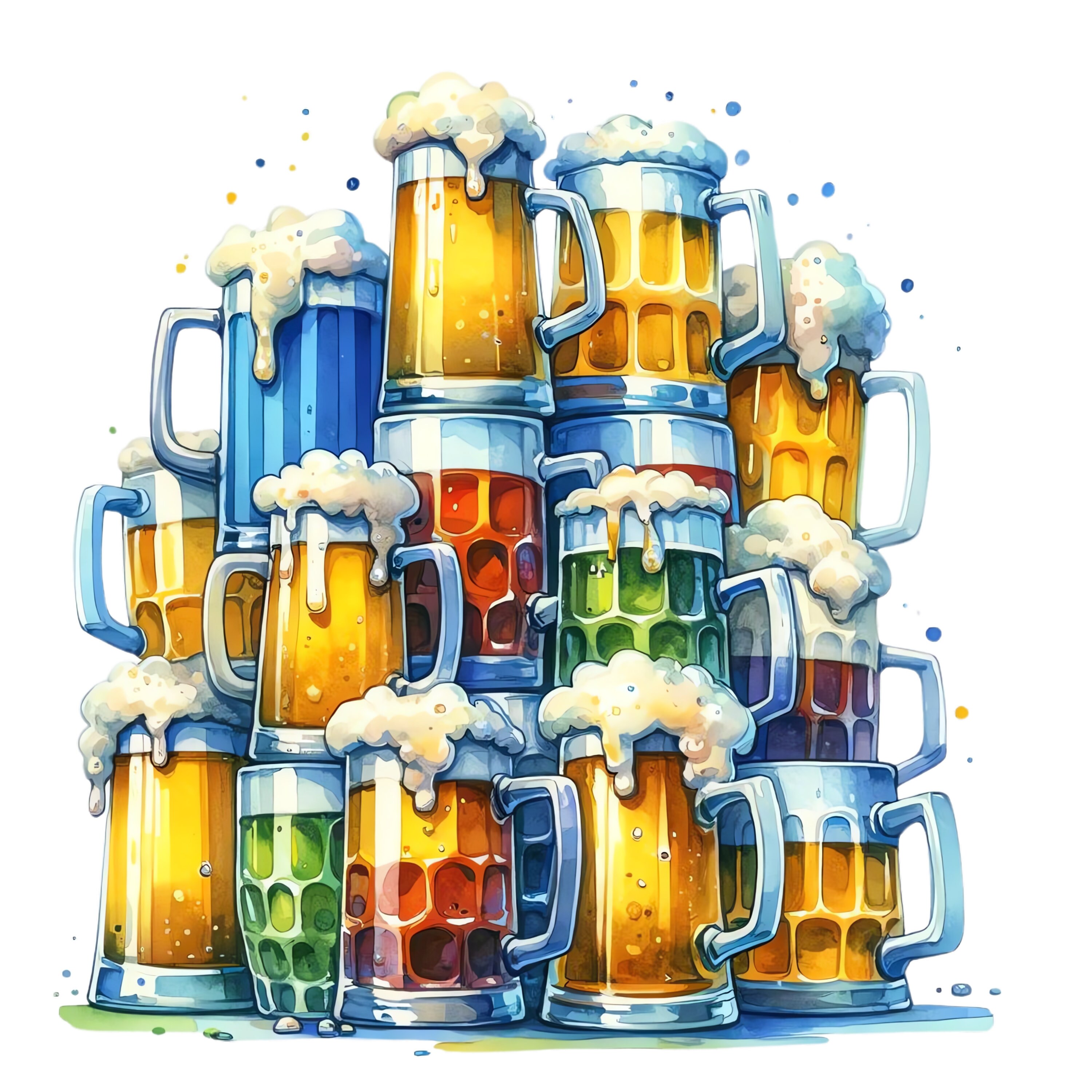 Watercolor Beer Clipart, Beer Bottle Keg, Beer Clipart Jpg, Beer ...