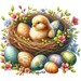Watercolor Easter Chick Clipart, Cute Easter Chick, Chick With Flowers ...