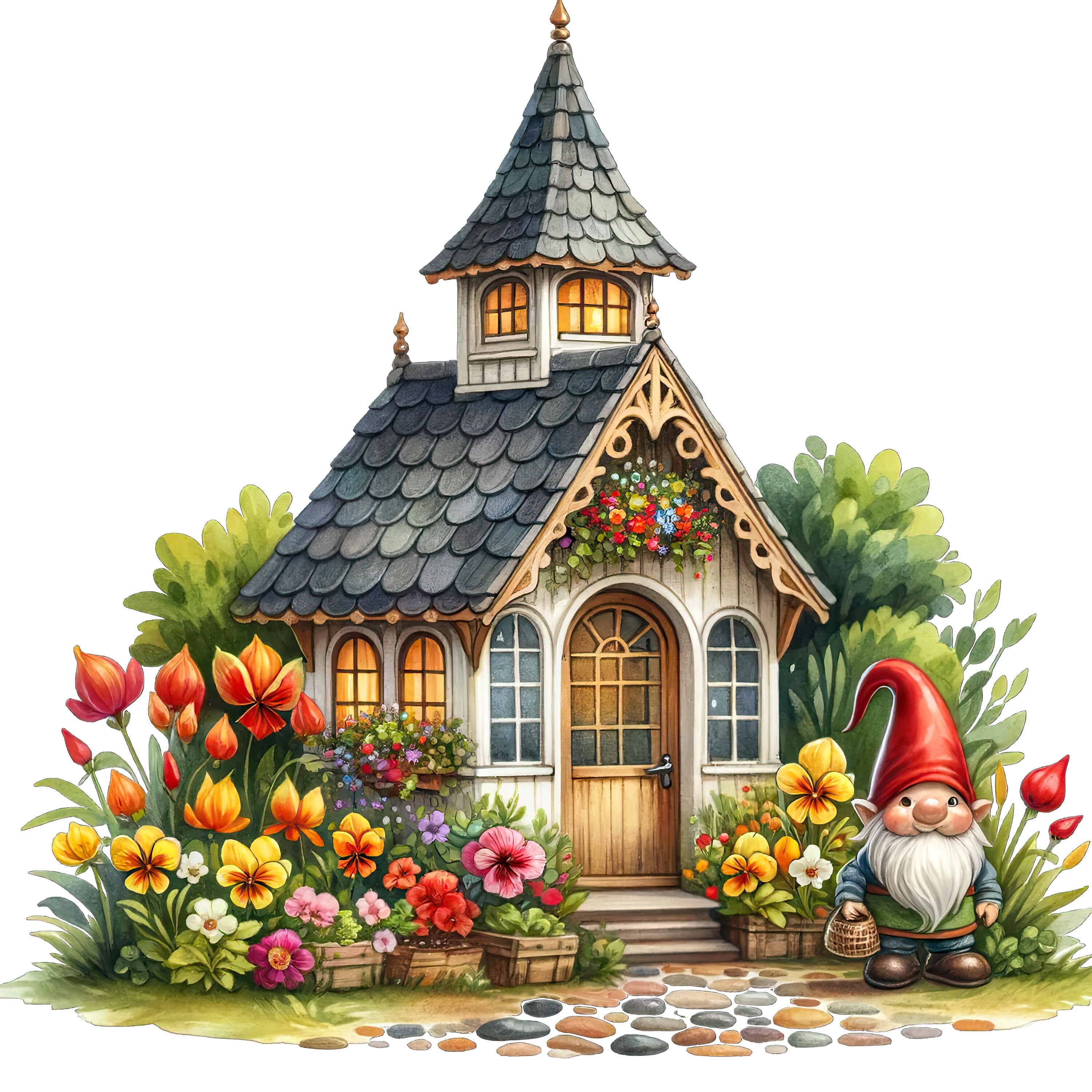 Gnome House Clipart, Gnome House Art, Gnome Graphics, Houses Png, Gnome ...